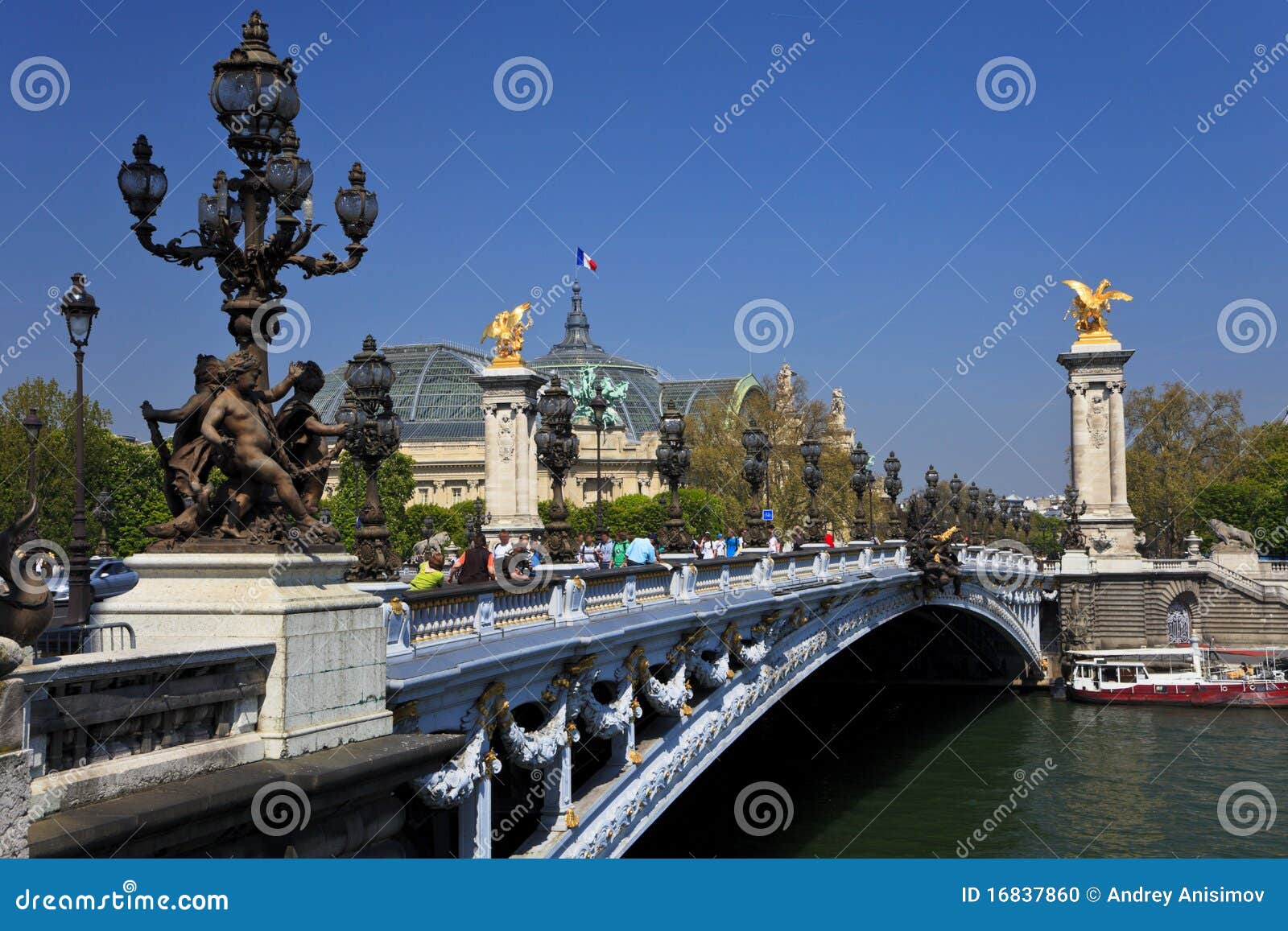 The Alexander III Bridge in Paris, France. Stock Photo - Image of ...
