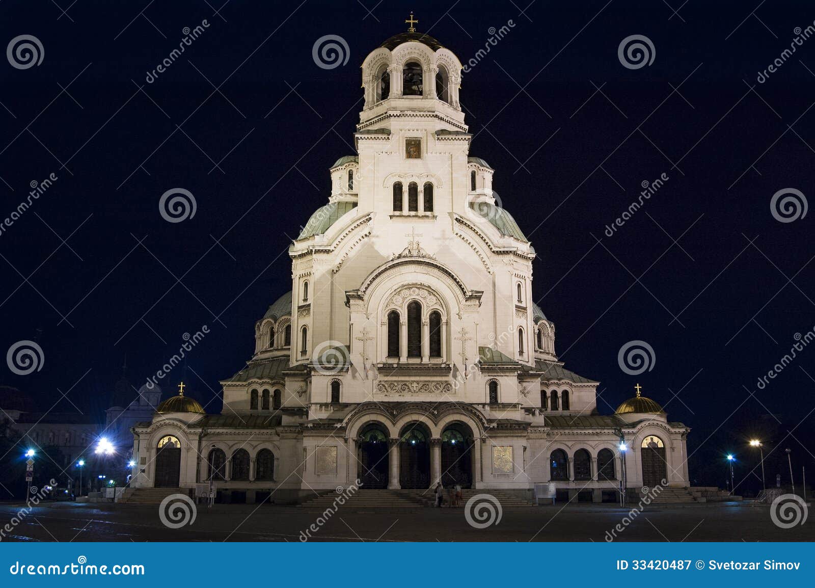 Alexander Nevski Cathedral stock image. Image of night - 33420487