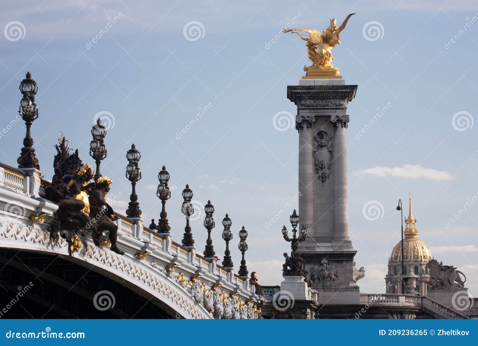 Alexander S Third Bridge in Paris on a Spring Day Stock Image - Image ...