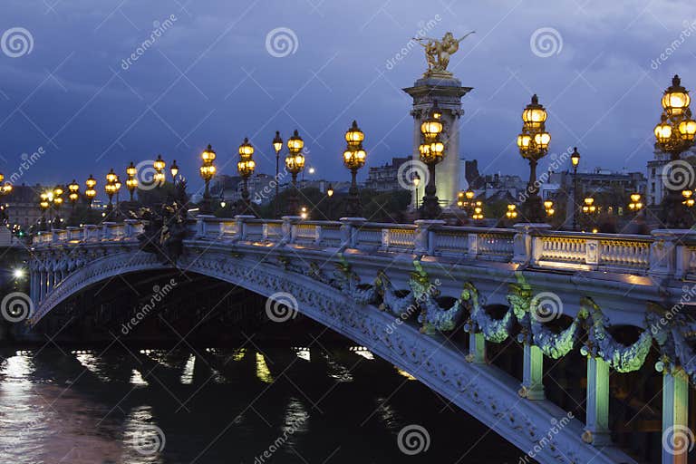 Alexander the Third Bridge, Paris Stock Image - Image of emperor ...