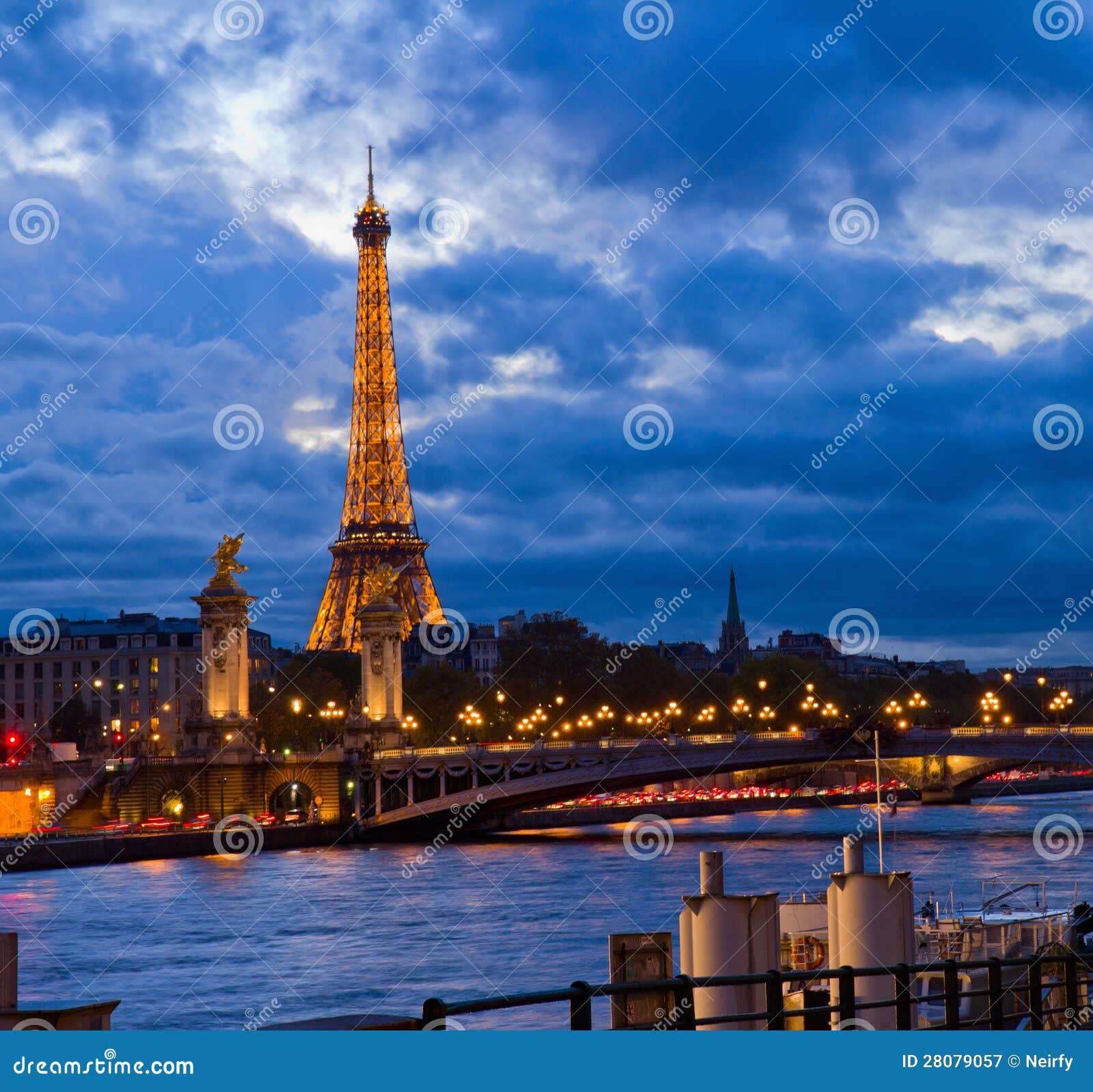 Alexandre III Bridge and Eiffel Tower, Paris Editorial Photography ...