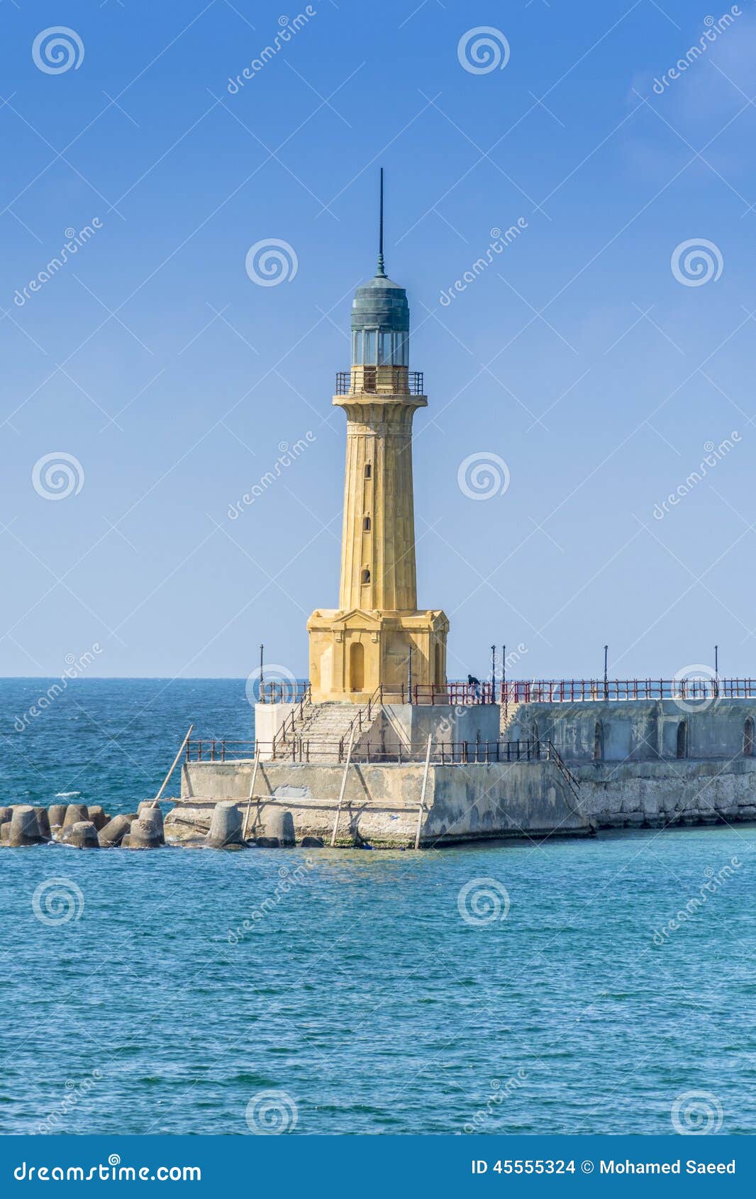 Alexandria Lighthouse stock photo. Image of column, egypt - 45555324