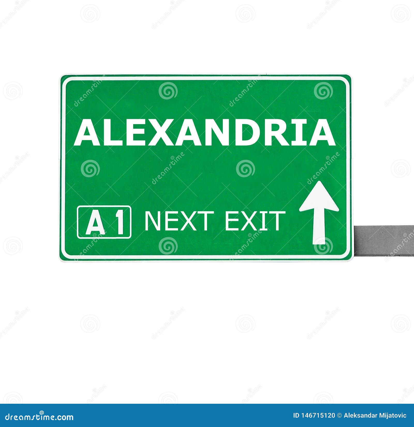 ALEXANDRIA Road Sign Isolated on White Stock Photo - Image of post ...