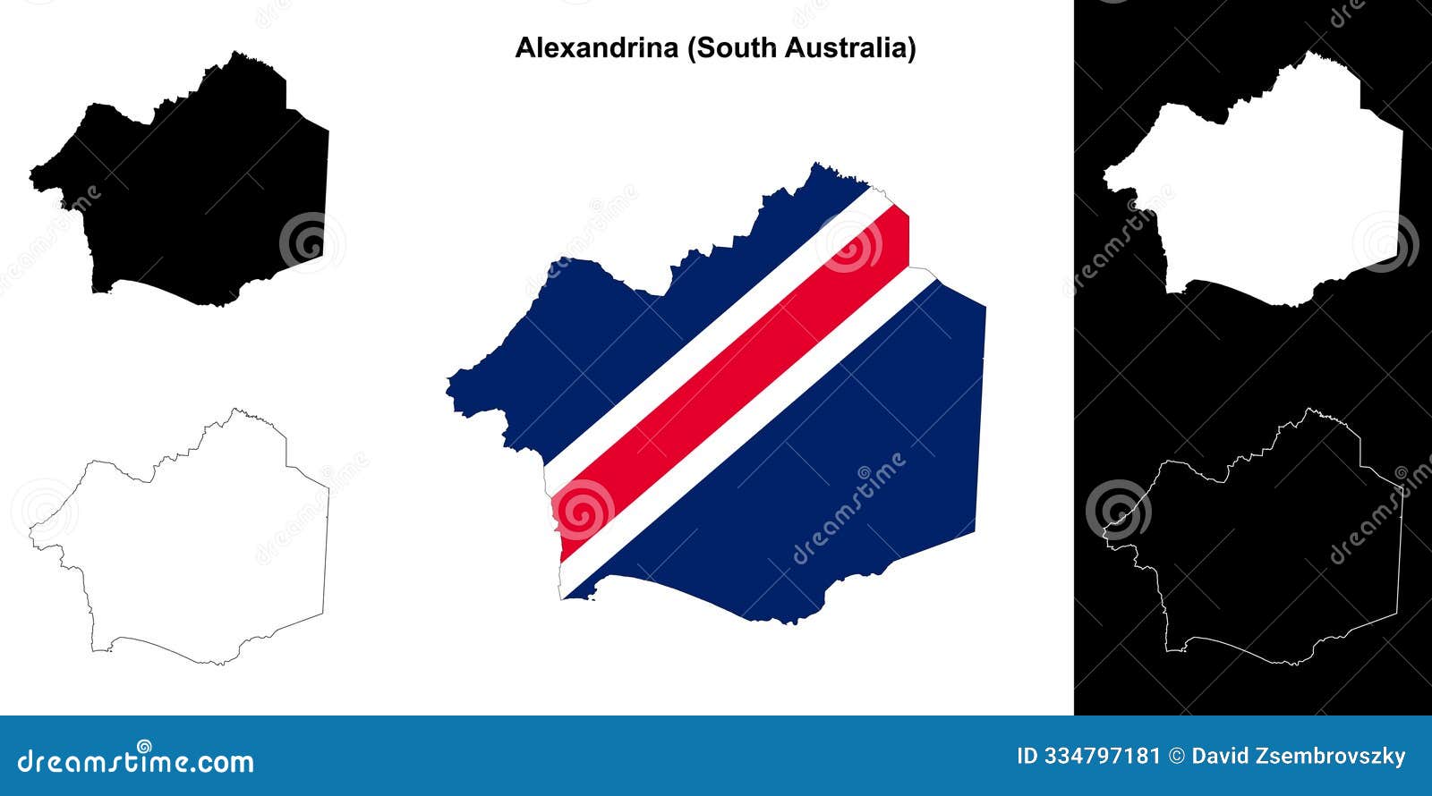 Alexandrina outline map stock illustration. Illustration of boundaries ...