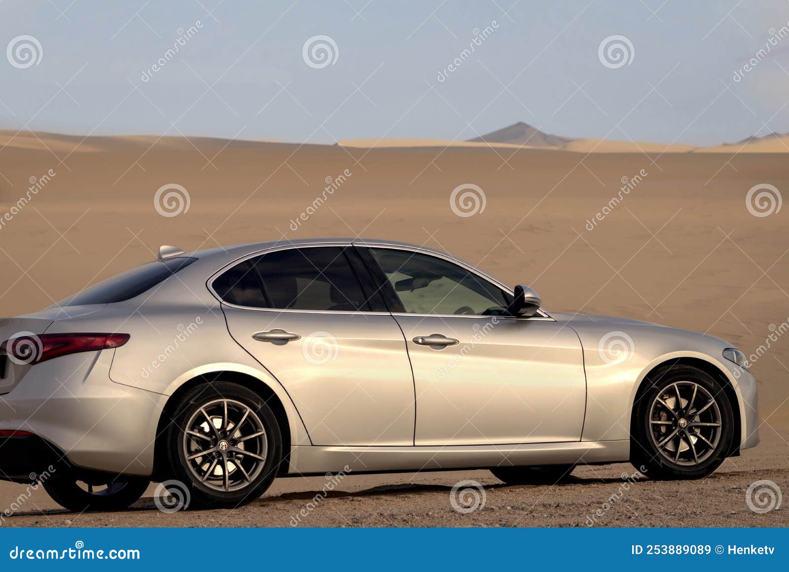 Alfa Romeo Giulia Standing in the Middle of the Desert Stock Image ...