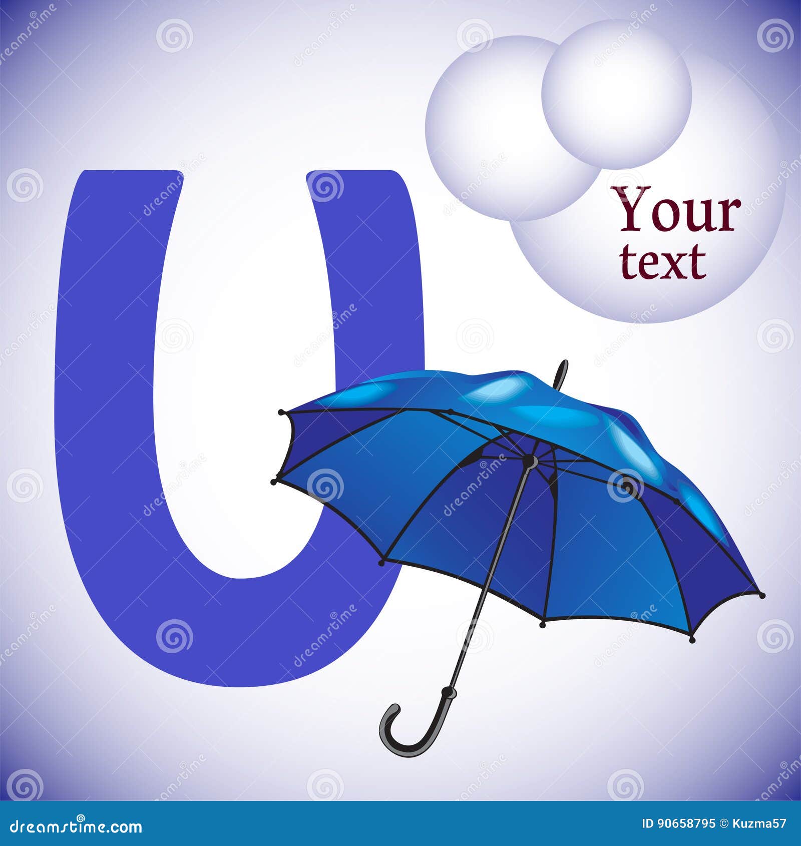 Alfabet bokstav u paraply vektor illustrationer. Illustration av regn ...