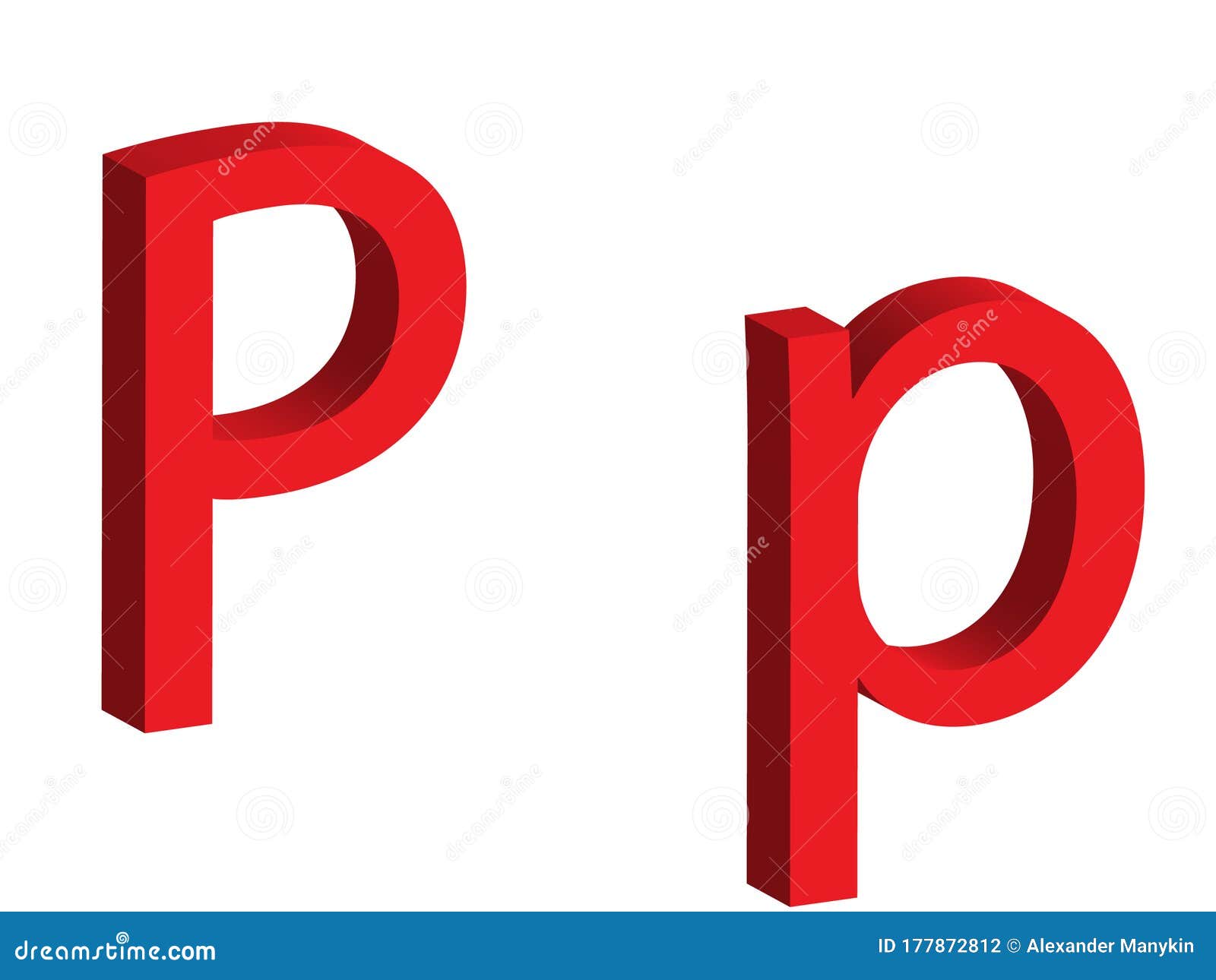 Alfabet Latin 3D P stock vector. Illustration of render - 177872812