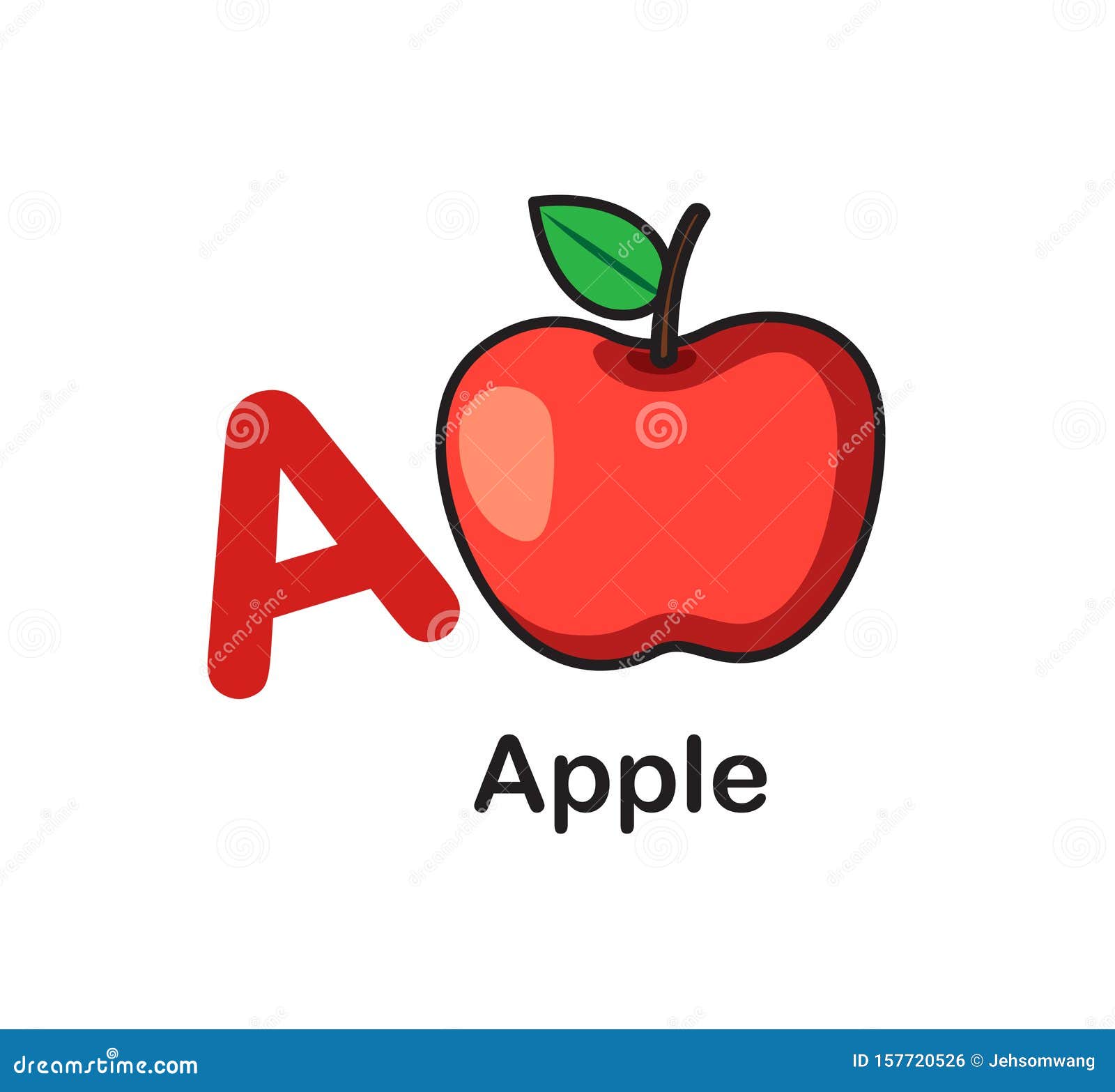 Alfabet Letter a-Apple vector illustratie. Illustration of appel ...