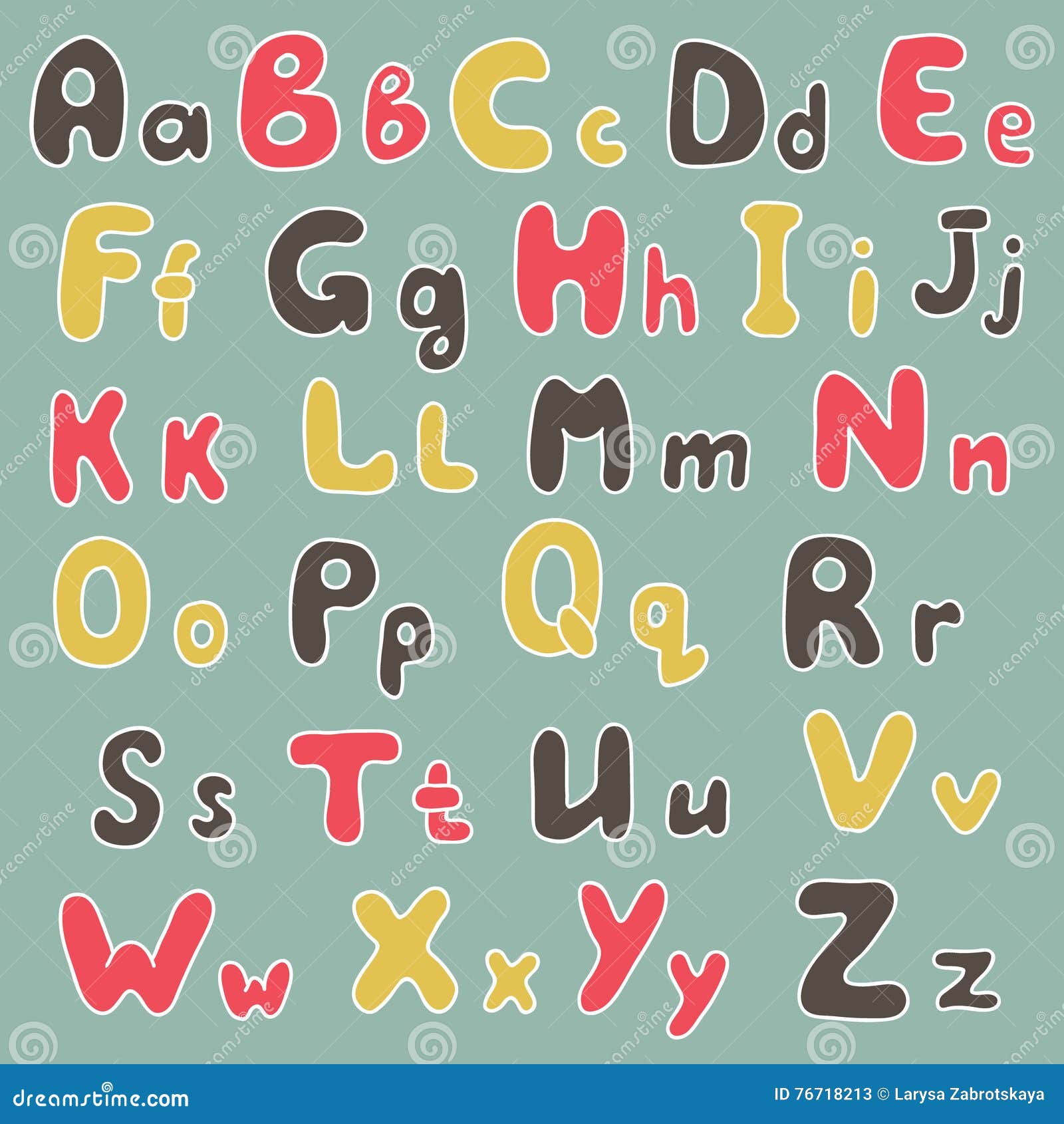 Alfabet tecknad hand vektor illustrationer. Illustration av typografisk ...