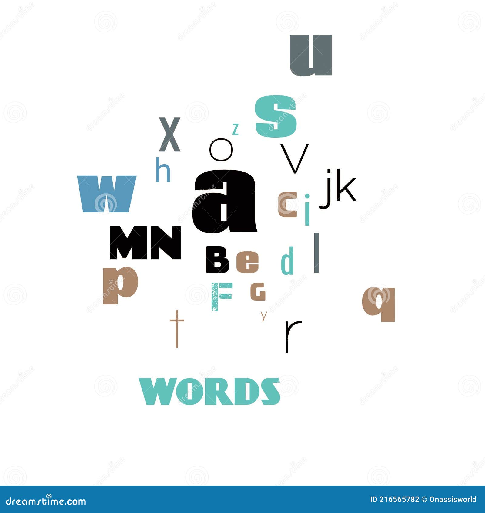 Alfabet Words Abstract White Background Stock Photo | CartoonDealer.com ...