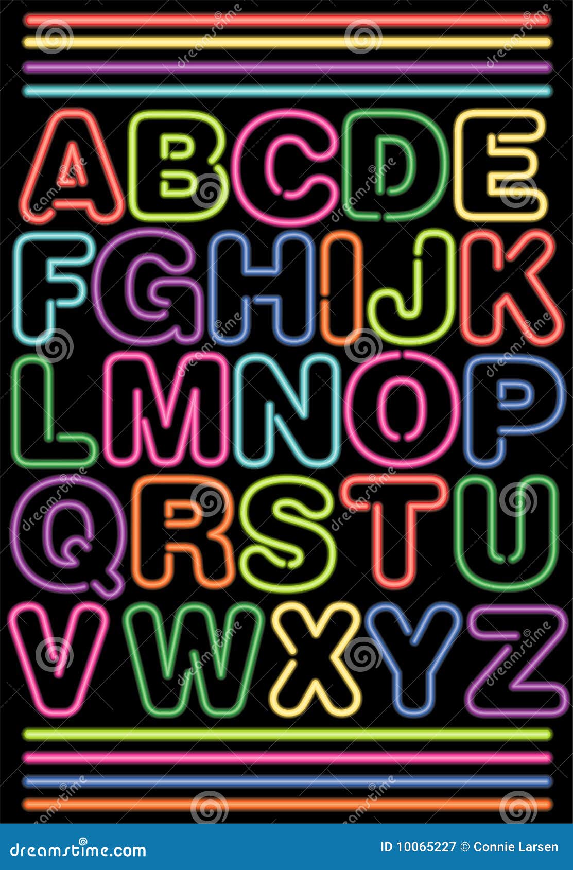 Alfabeto al neon illustrazione vettoriale. Illustrazione di alfabeto ...