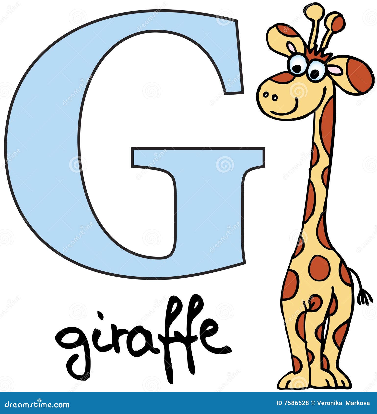 Alfabeto Animal G (giraffe) Ilustração do Vetor - Ilustração de girafa ...