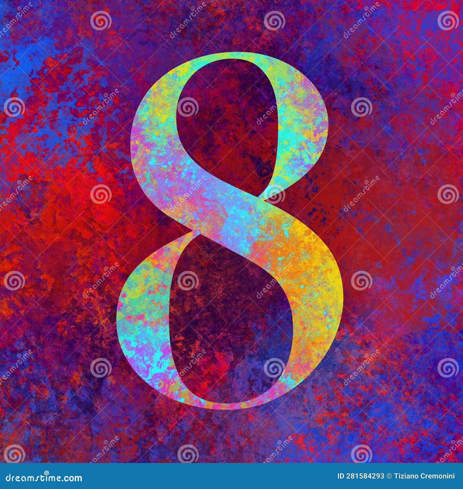 Alphabet Made of Serif Letters with Multicolored Digital Painting ...