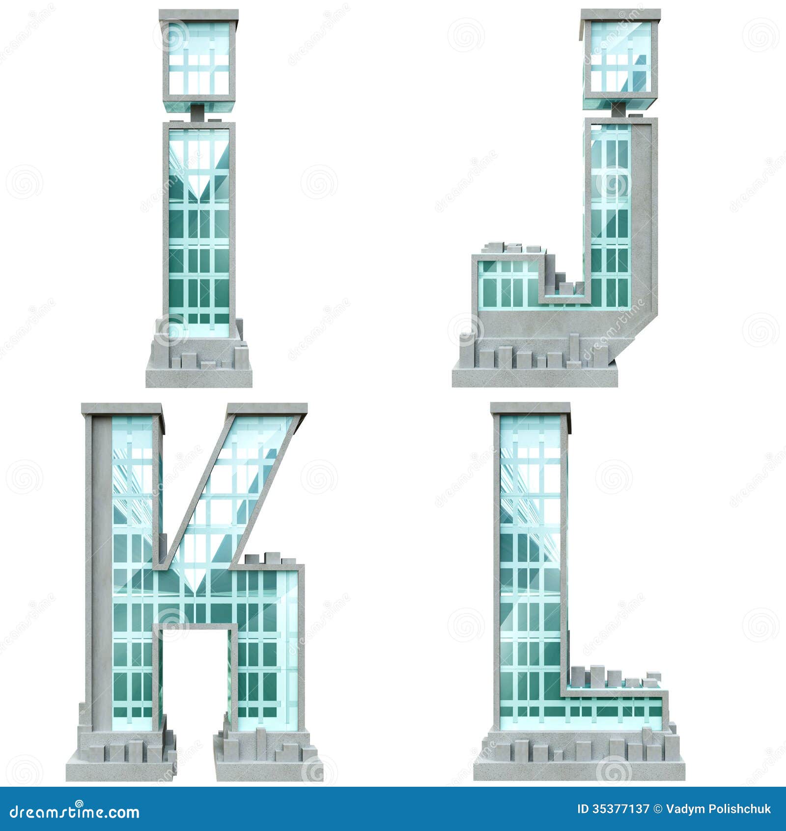 Alfabeto Bajo La Forma De Edificios Urbanos. Stock de ilustración - Ilustración de azul, oficina ...