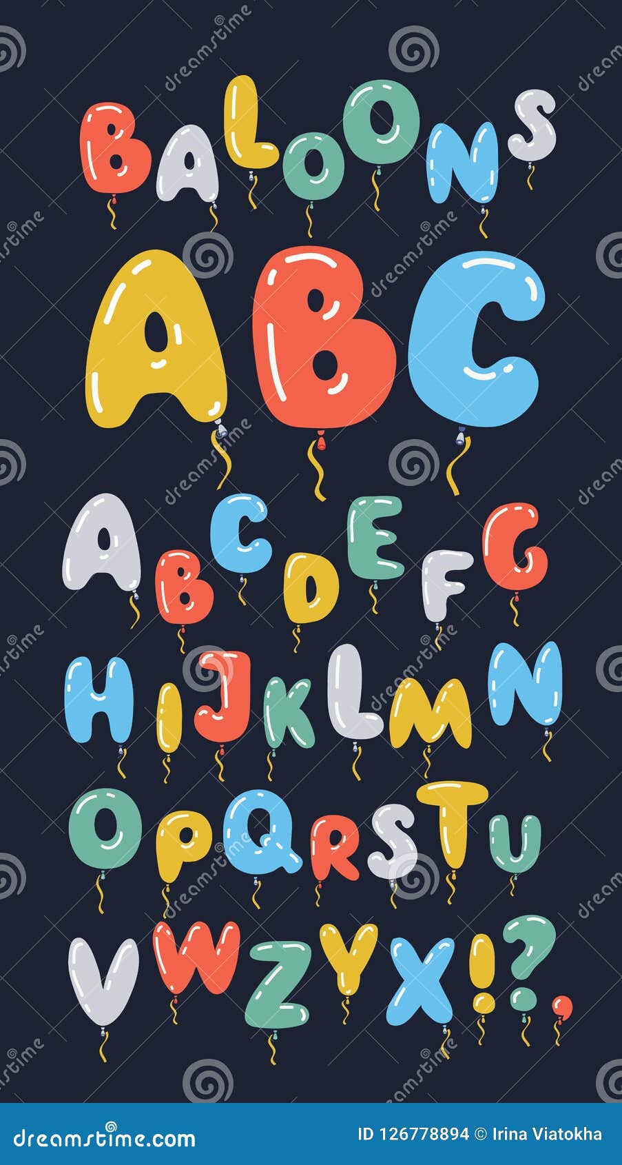 Alfabeto Bajo La Forma De Globos Fichero Editable Fácil Del Vector Diseño De Letras Perfecto