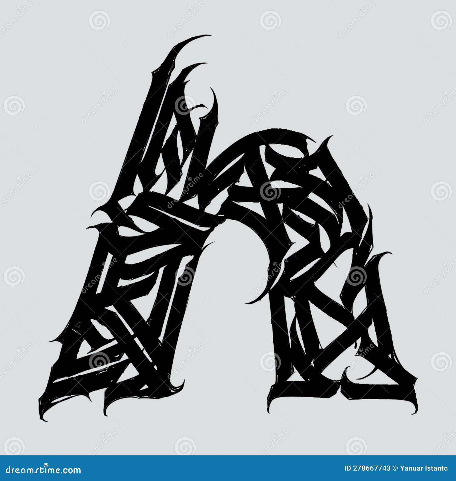 Alfabeto Calligraffiti - Letra H Ilustração Stock - Ilustração de ...