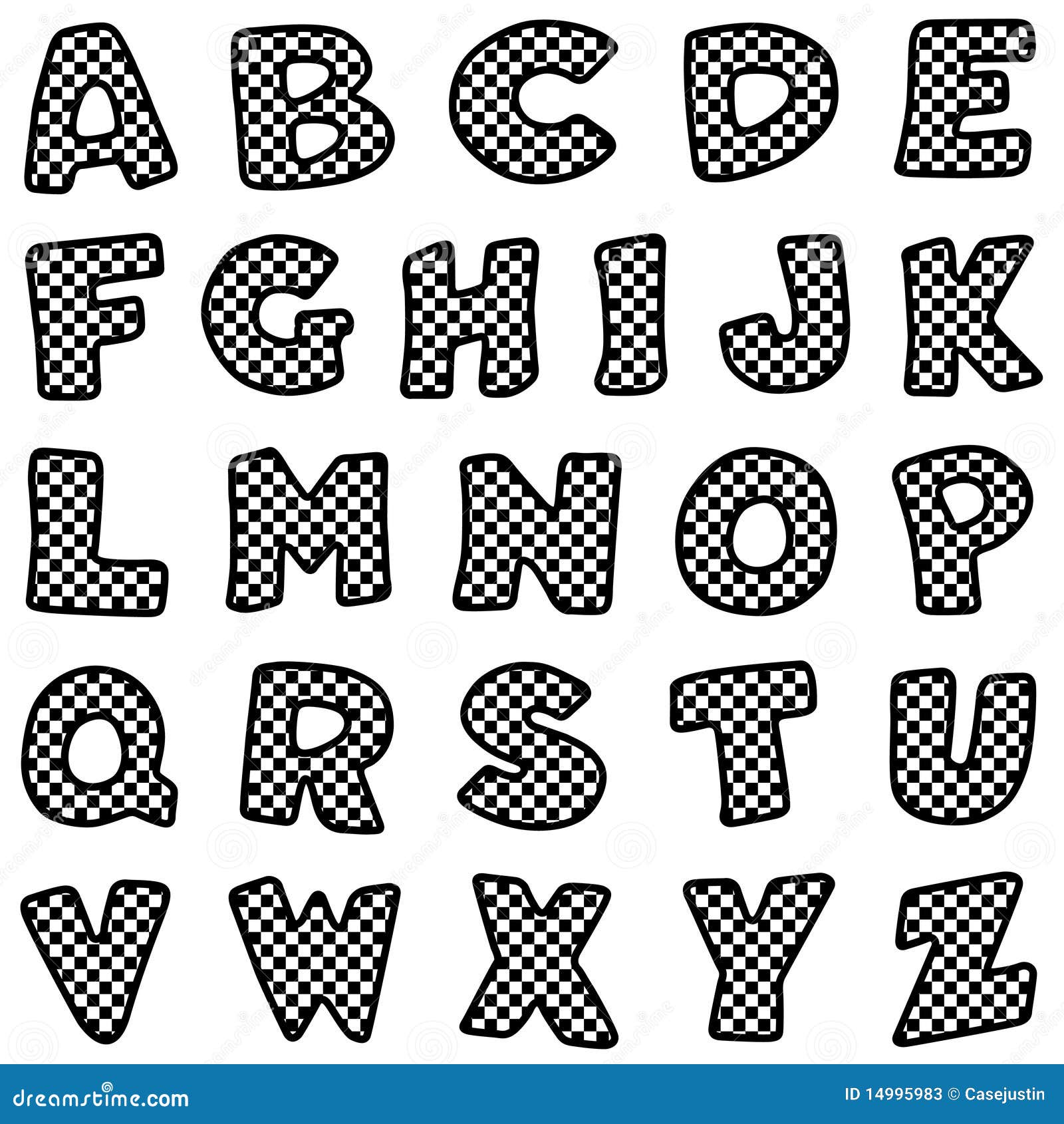 Alfabeto Checkered Negro Y Blanco Fotos de archivo - Imagen: 14995983