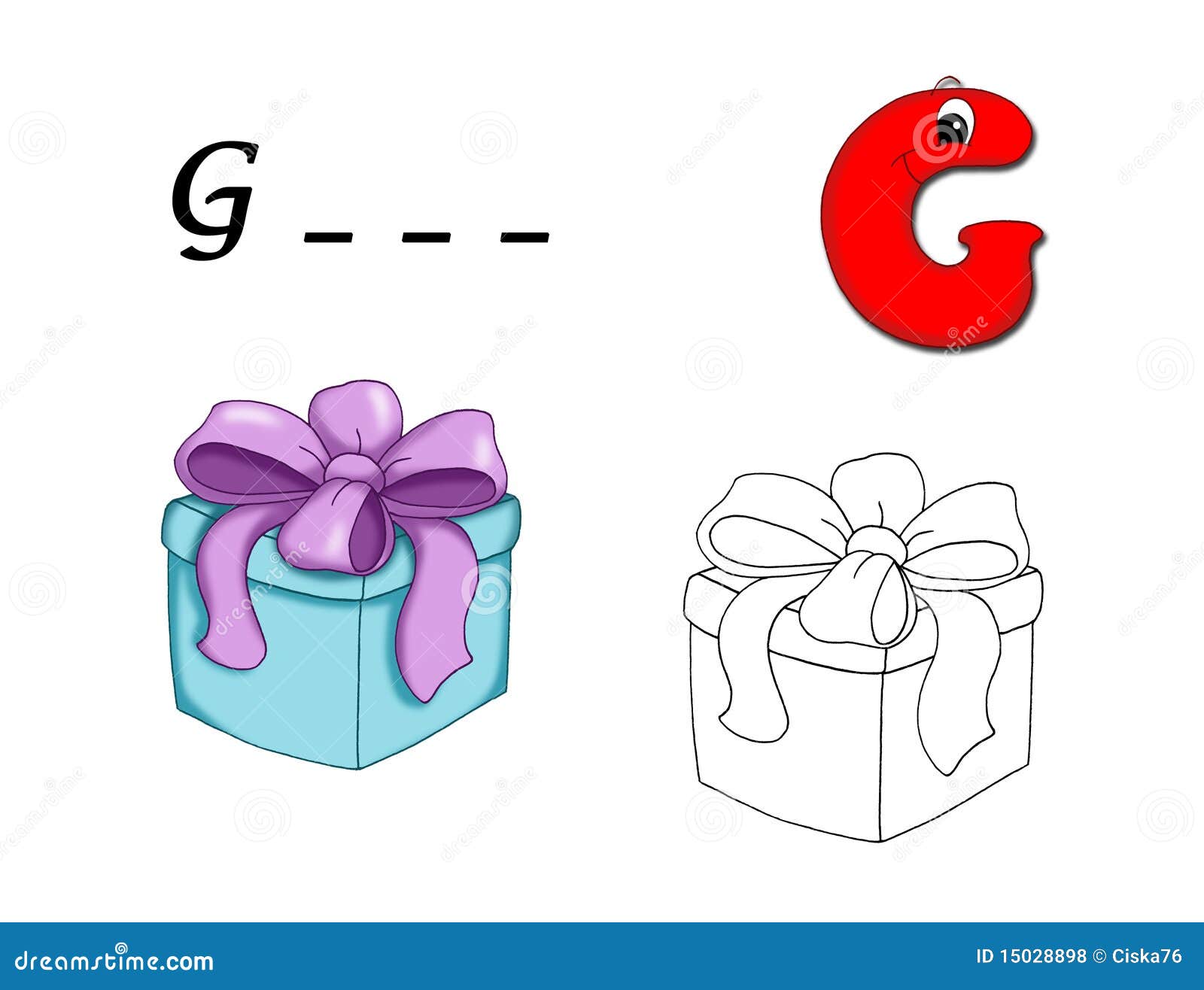 Alfabeto coloreado - G stock de ilustración. Ilustración de escuela ...