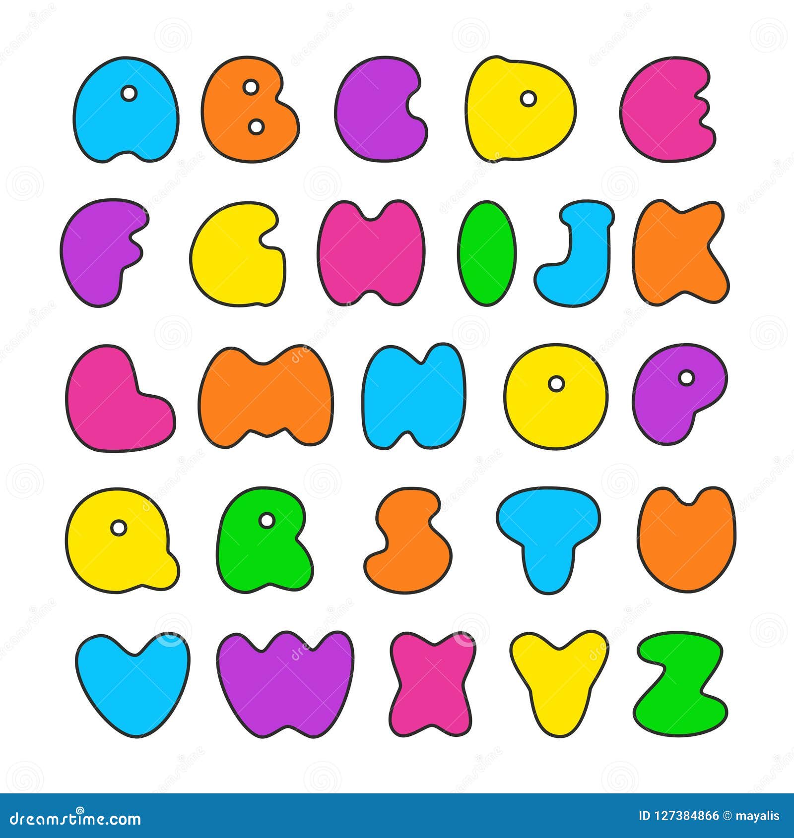 Alfabeto colorido ilustración del vector. Ilustración de carta - 127384866