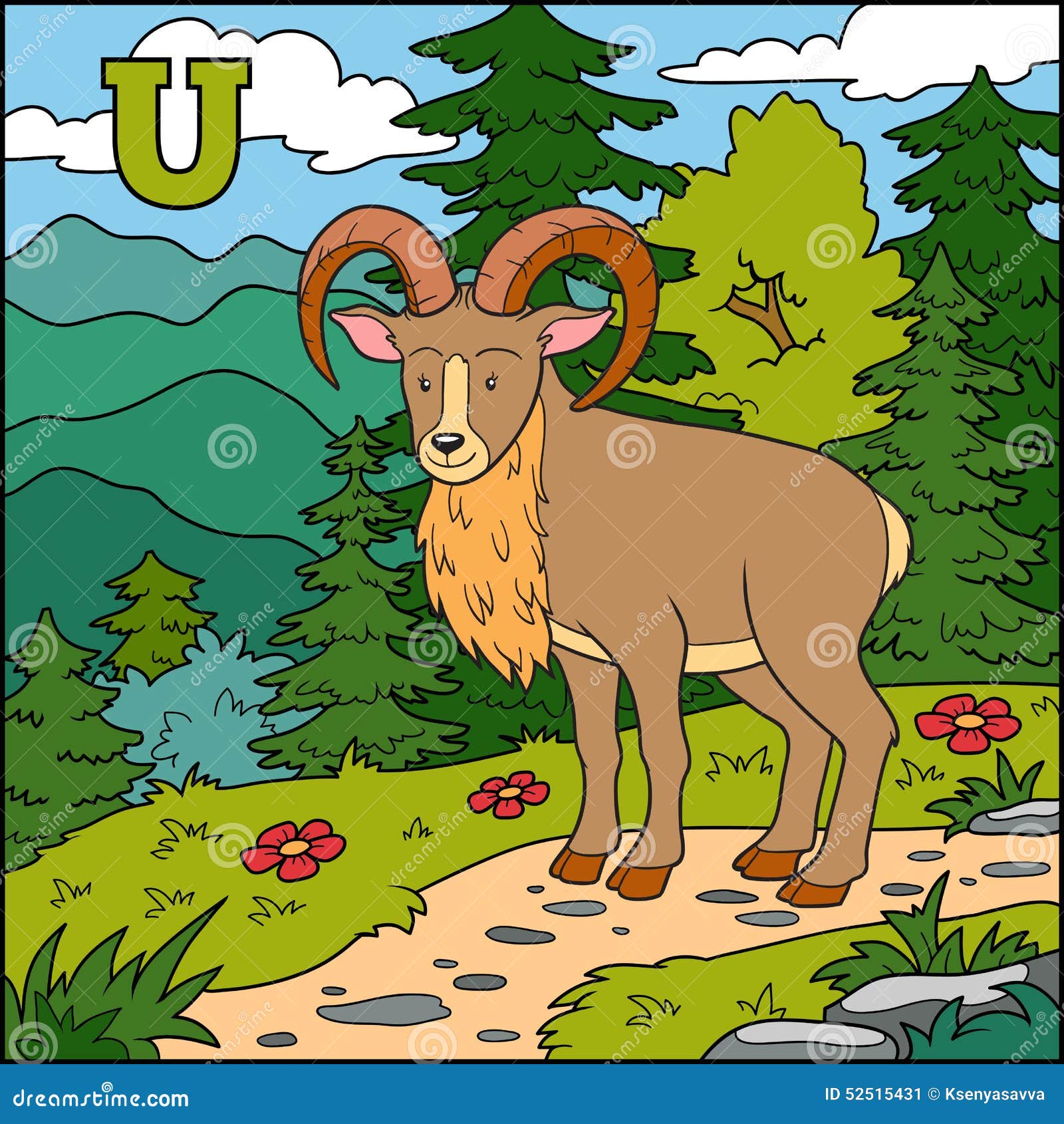 Alfabeto Da Cor: Letra U (urial) Ilustração do Vetor - Ilustração de ...