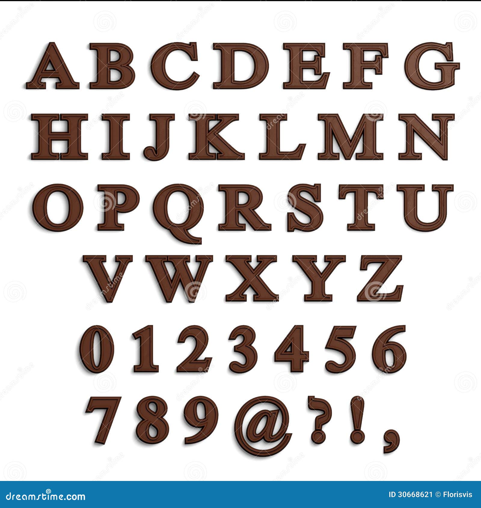 Alfabeto Da Letra Do Chocolate Ilustração Stock - Ilustração de ...