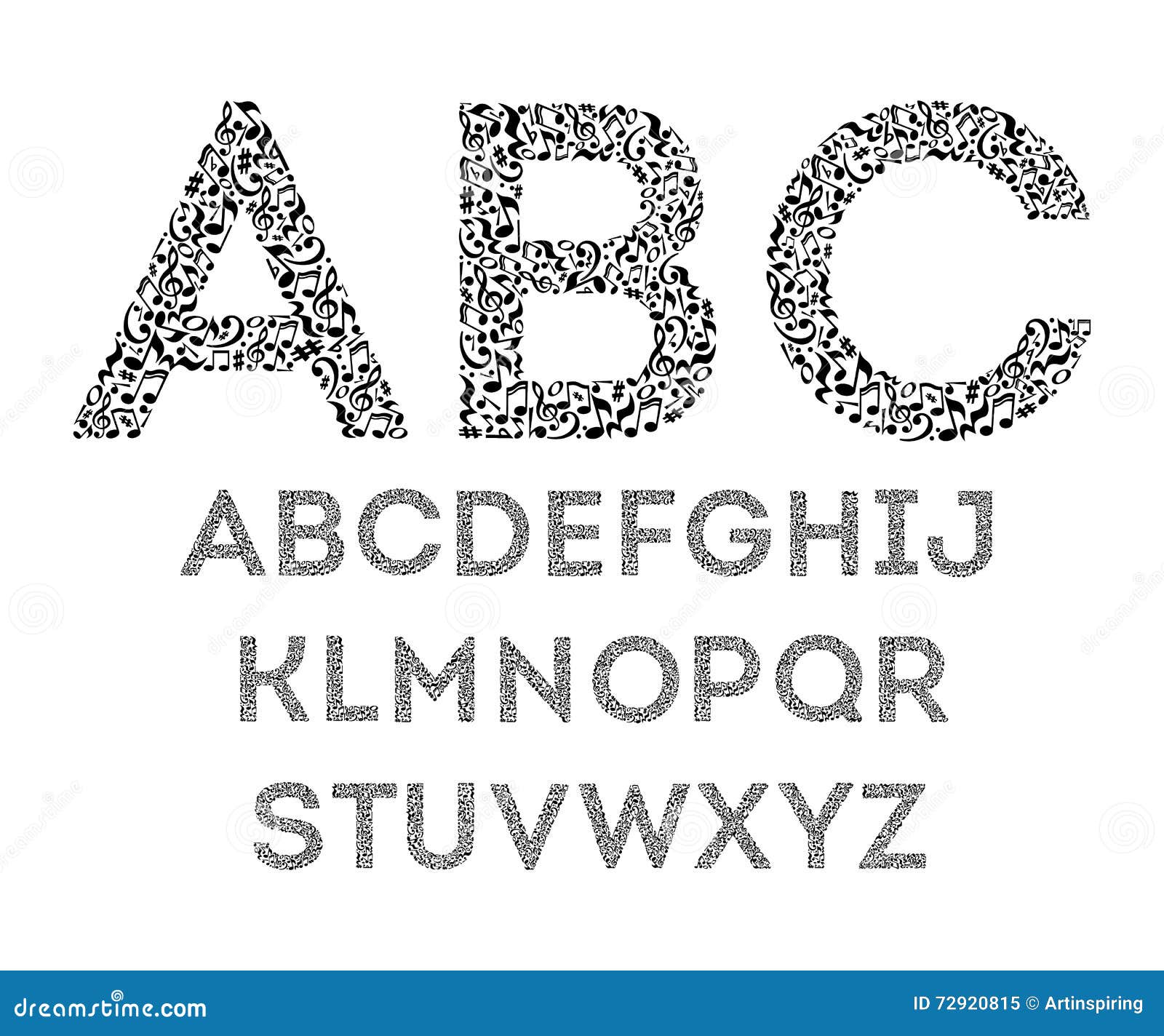 Alfabeto dalle note illustrazione vettoriale. Illustrazione di nota ...