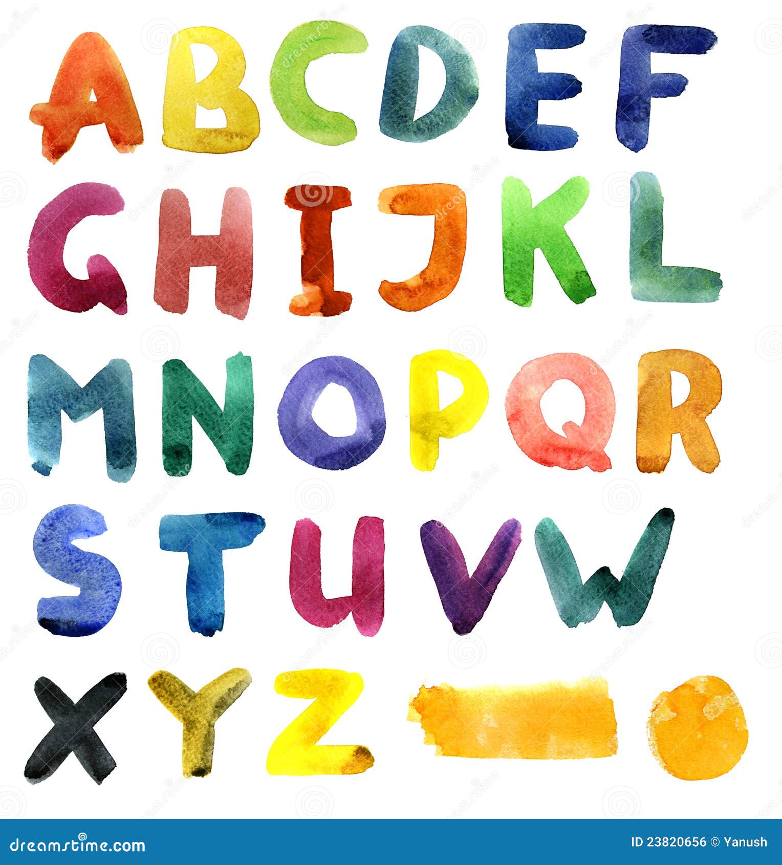 Alfabeto de la acuarela stock de ilustración. Ilustración de elemento ...