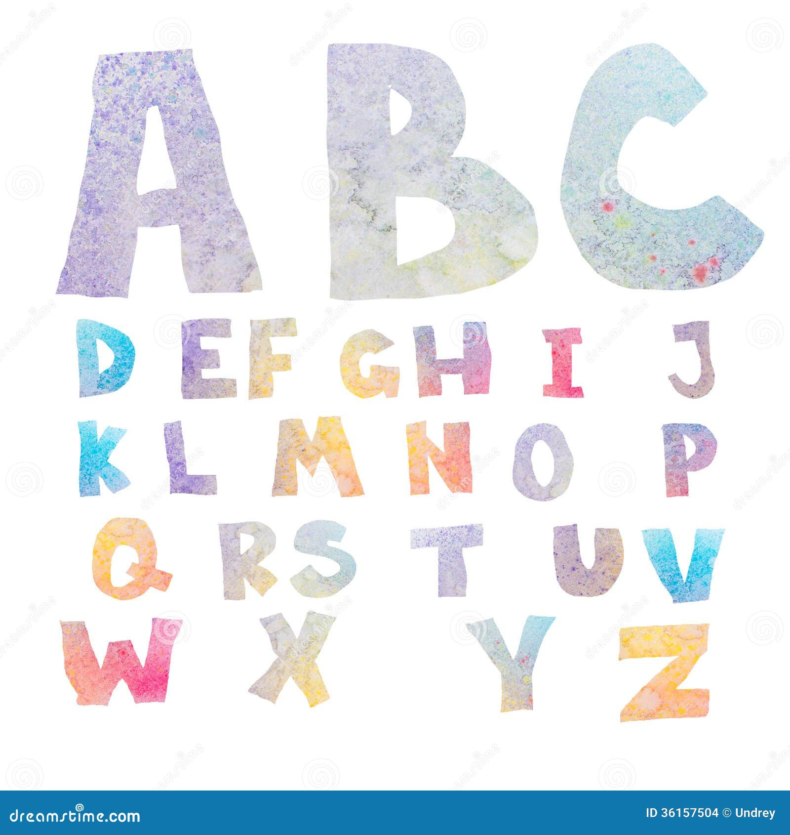 Alfabeto de la acuarela foto de archivo. Imagen de papel - 36157504