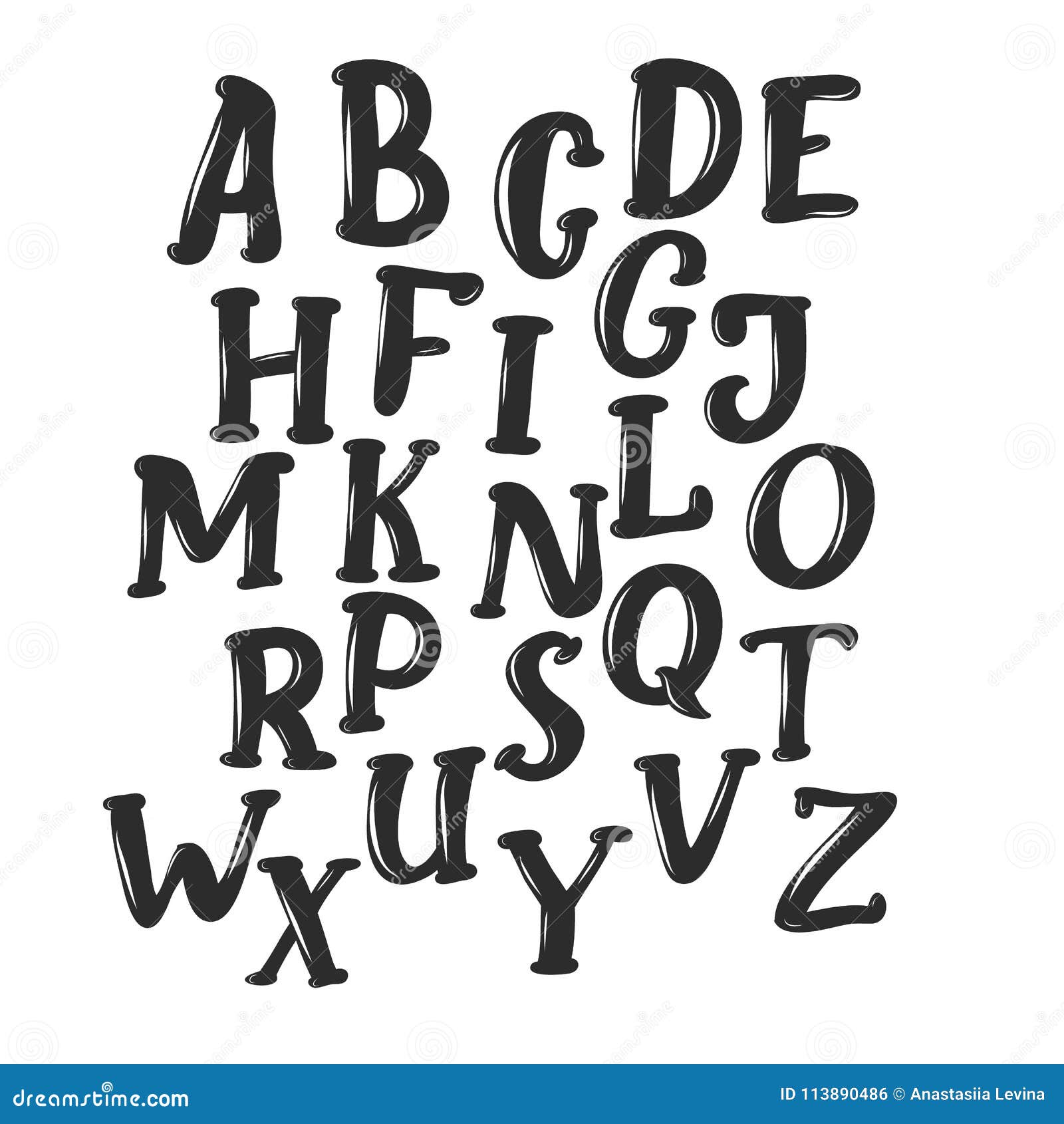 Alfabeto De Las Letras De La Mano Ilustración del Vector - Ilustración ...