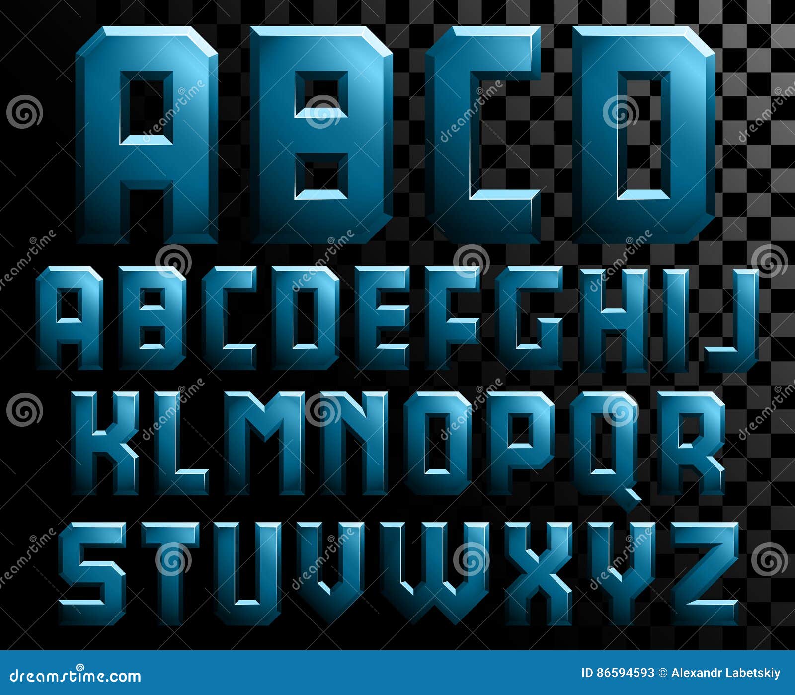 Alfabeto De Letras Do Metal Ilustração do Vetor - Ilustração de cromo ...