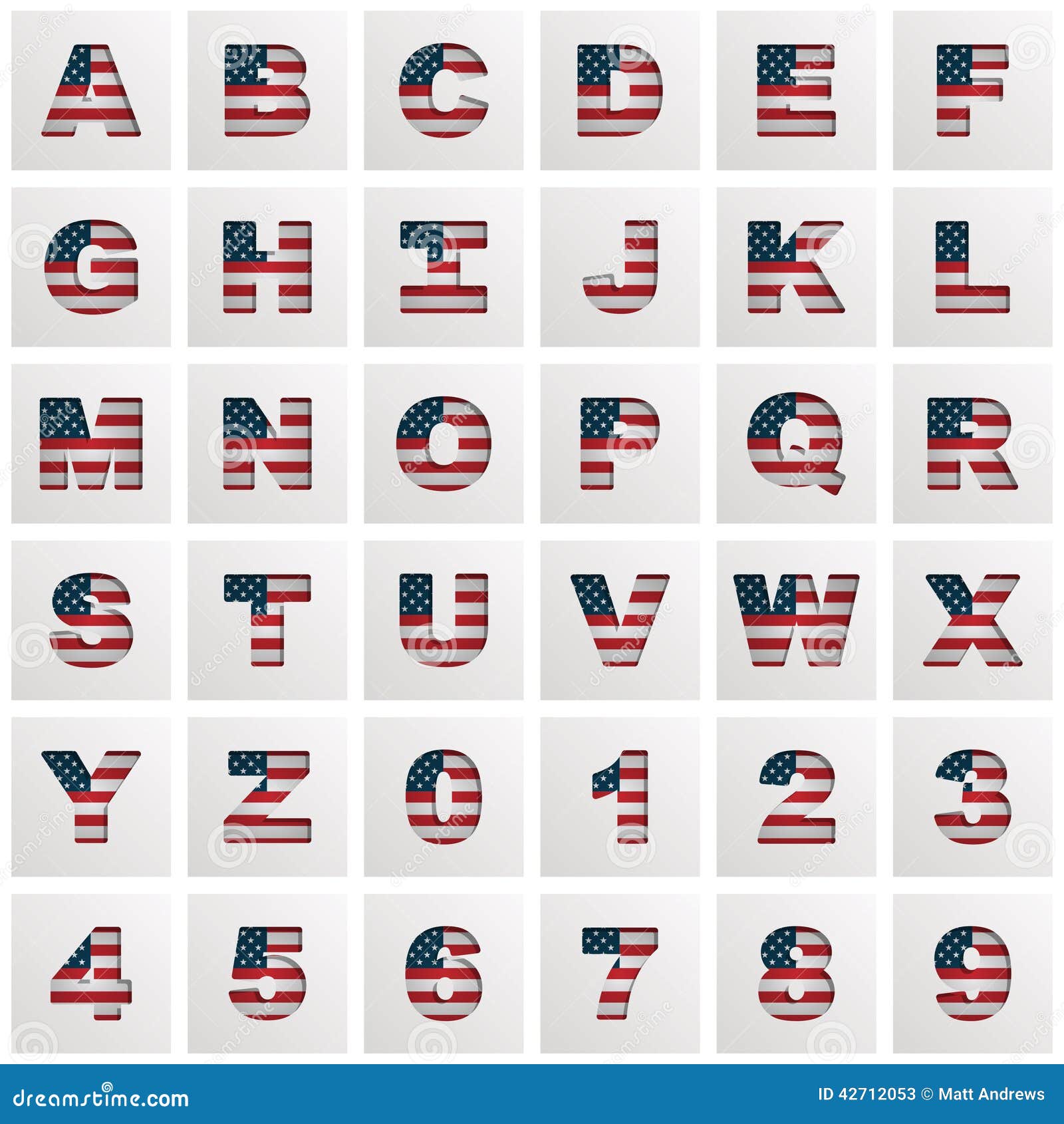 Alfabeto de los E.E.U.U. ilustración del vector. Ilustración de ...