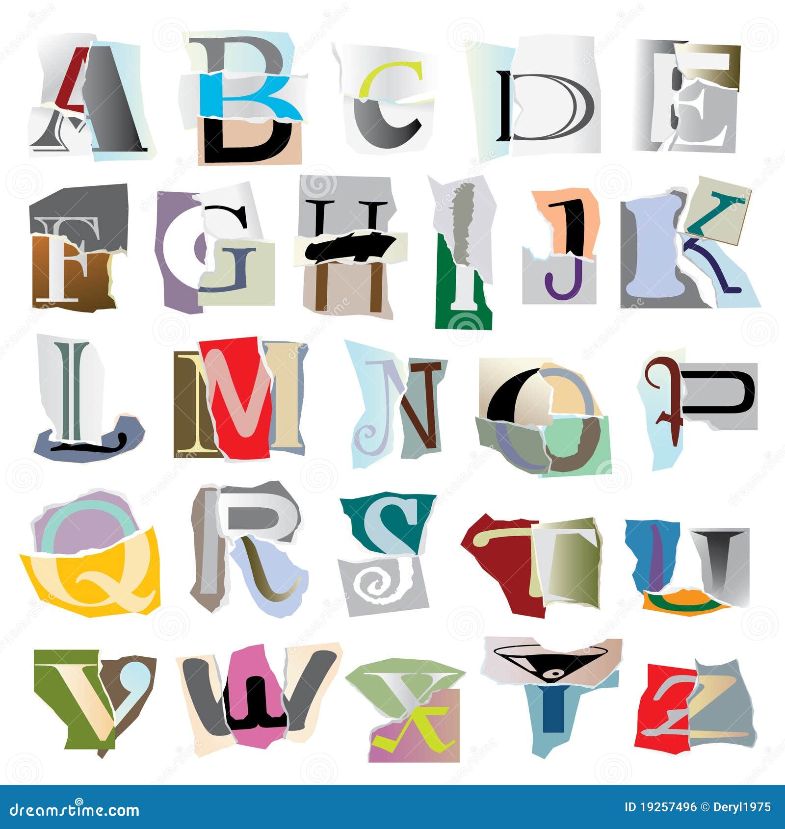 Alfabeto del collage illustrazione di stock. Illustrazione di icona ...