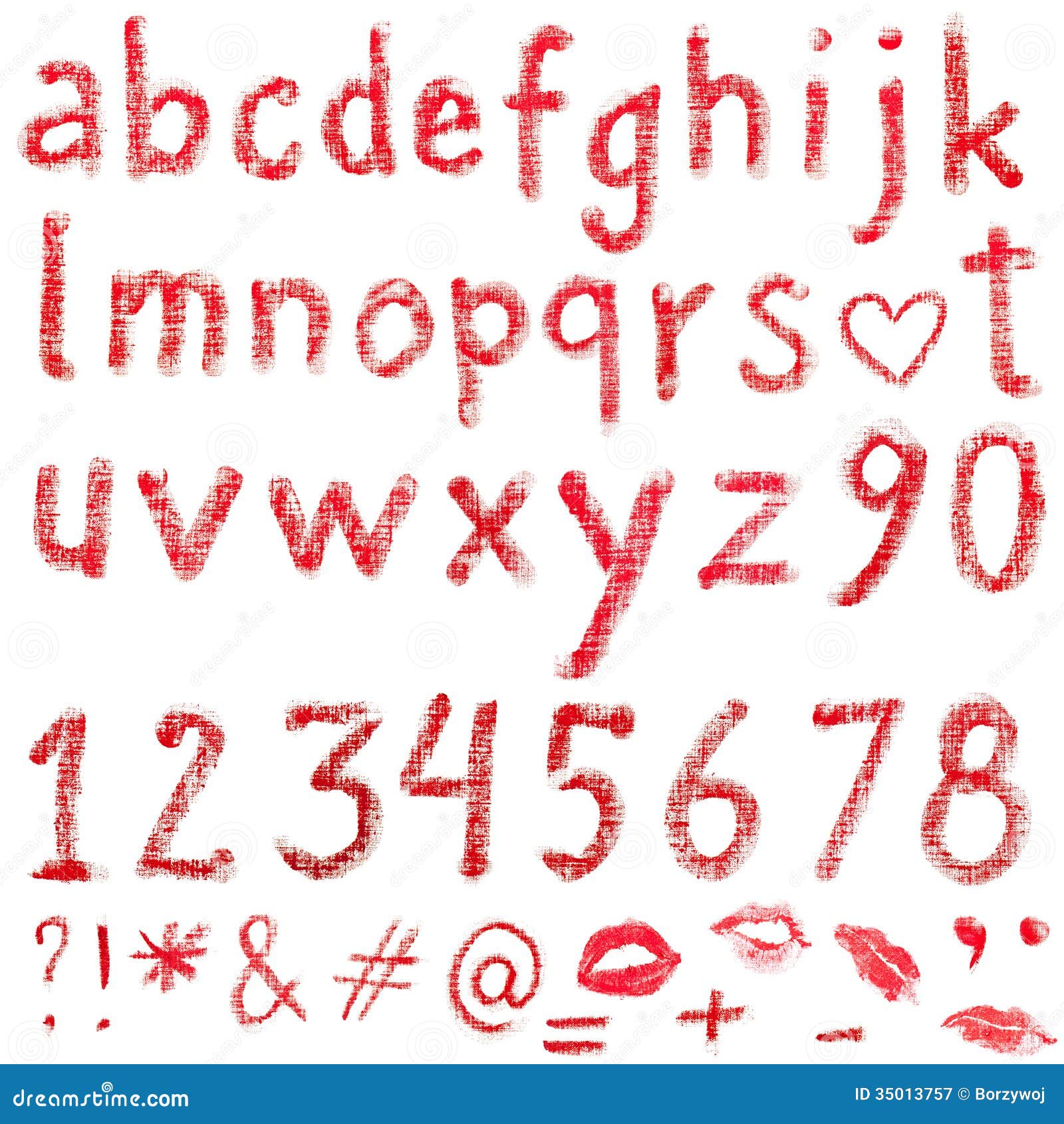 Alfabeto del rossetto immagine stock. Immagine di bacio - 35013757