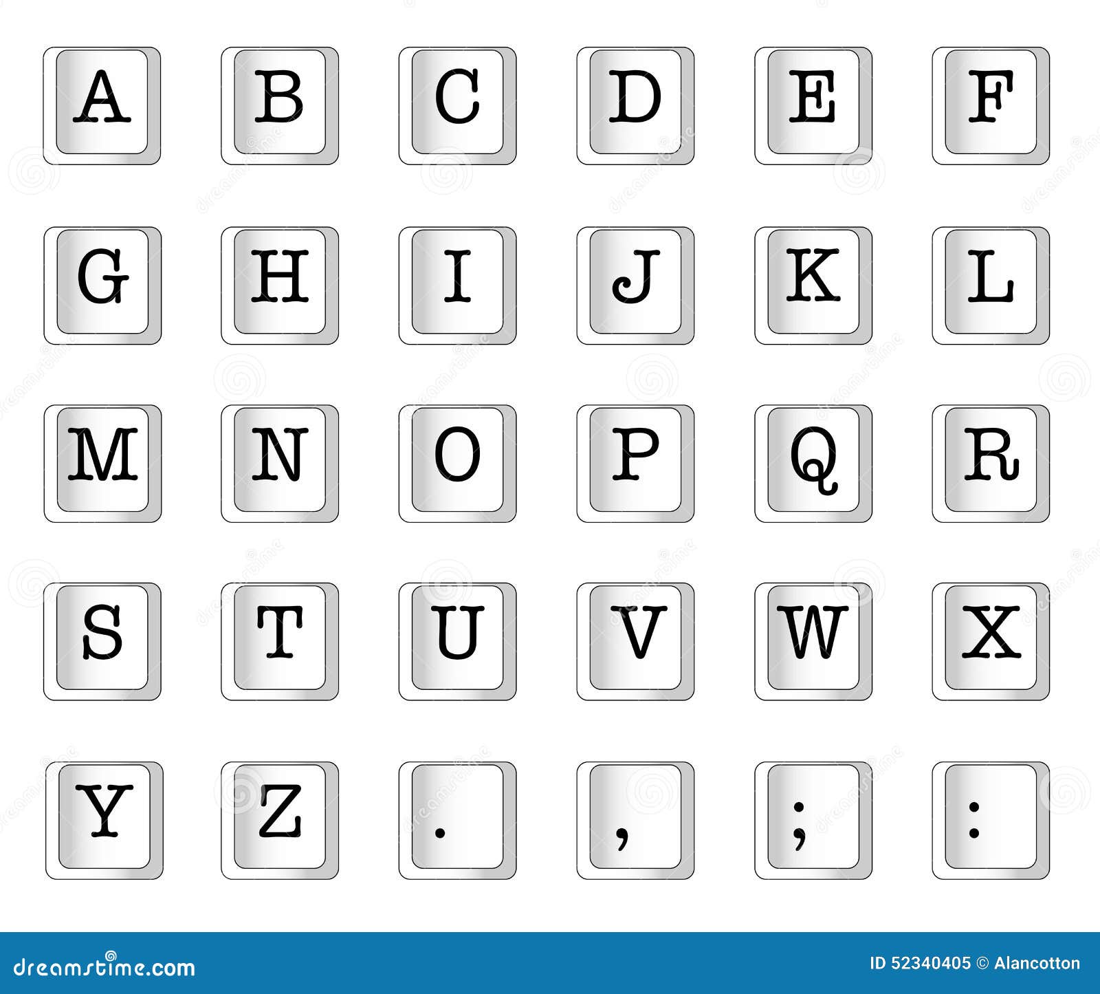Alfabeto Del Tasto Del Computer Illustrazione di Stock - Illustrazione ...