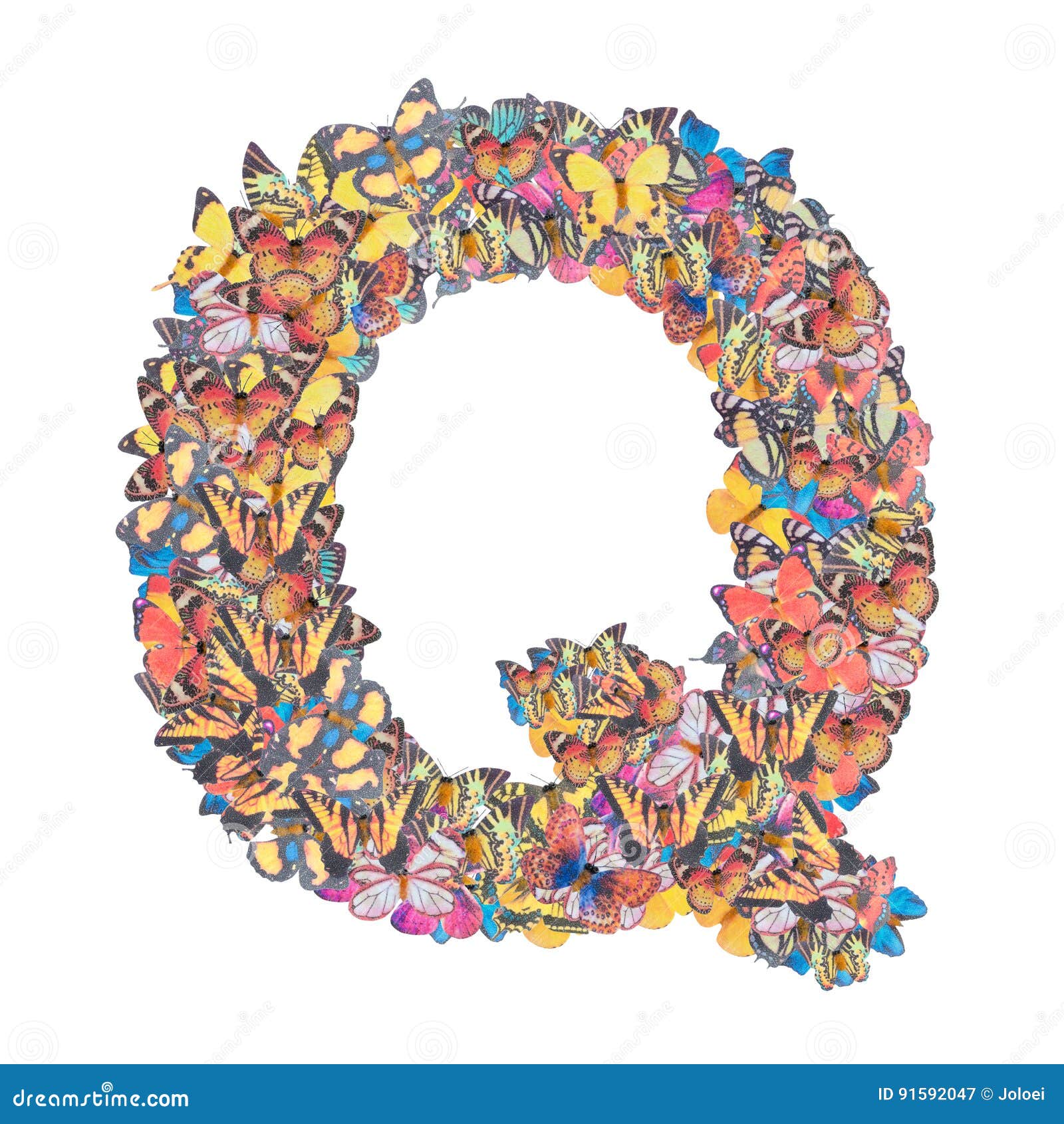 Alfabeto Della Lettera Q Con La Farfalla Illustrazione di Stock ...