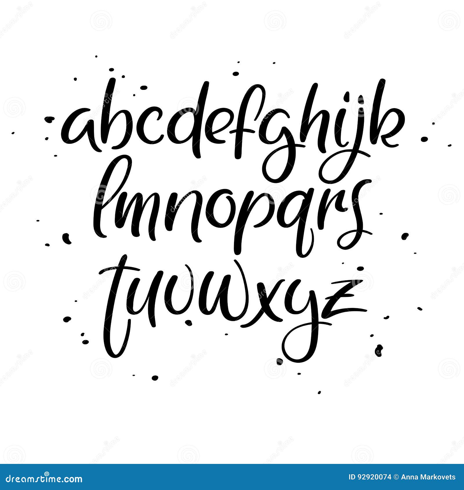 Alfabeto Di Brushpen Fonte Moderna Di Calligrafia Lettere Scritte A
