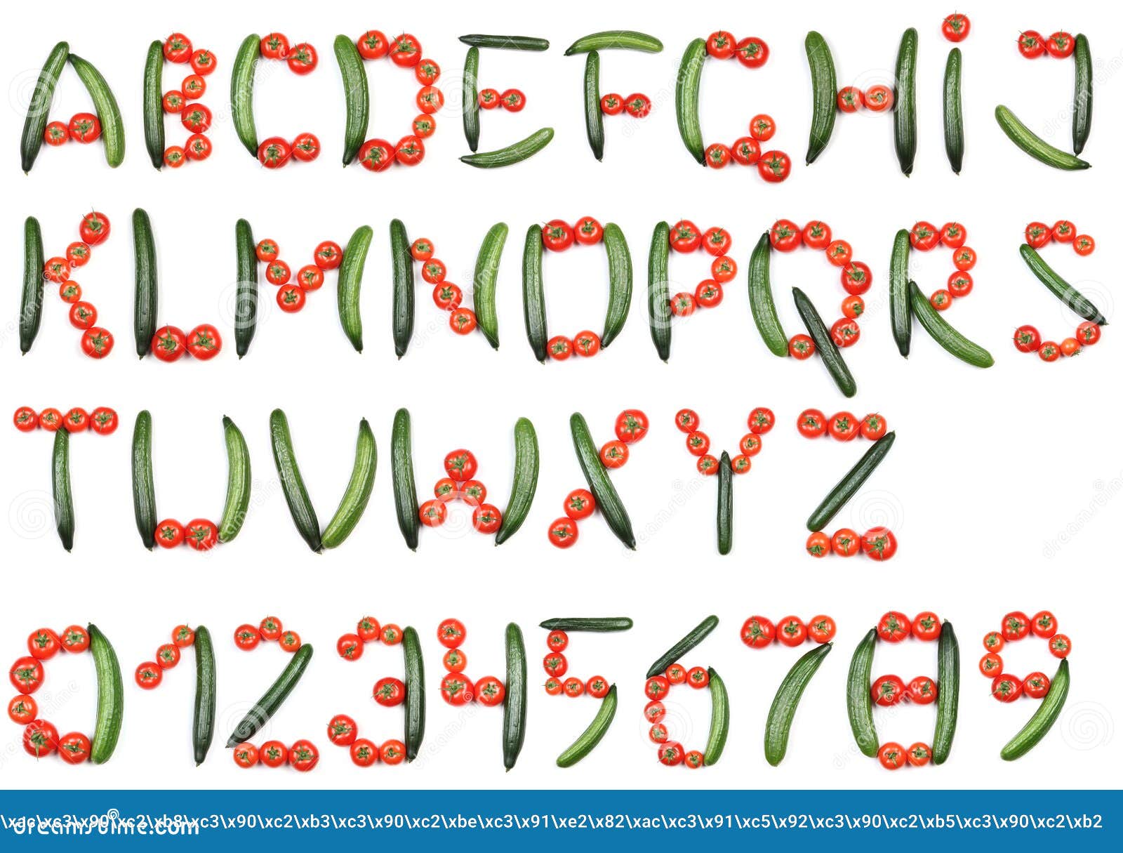 Alfabeto Dos Tomates E Dos Pepinos Ilustração Stock - Ilustração de ...