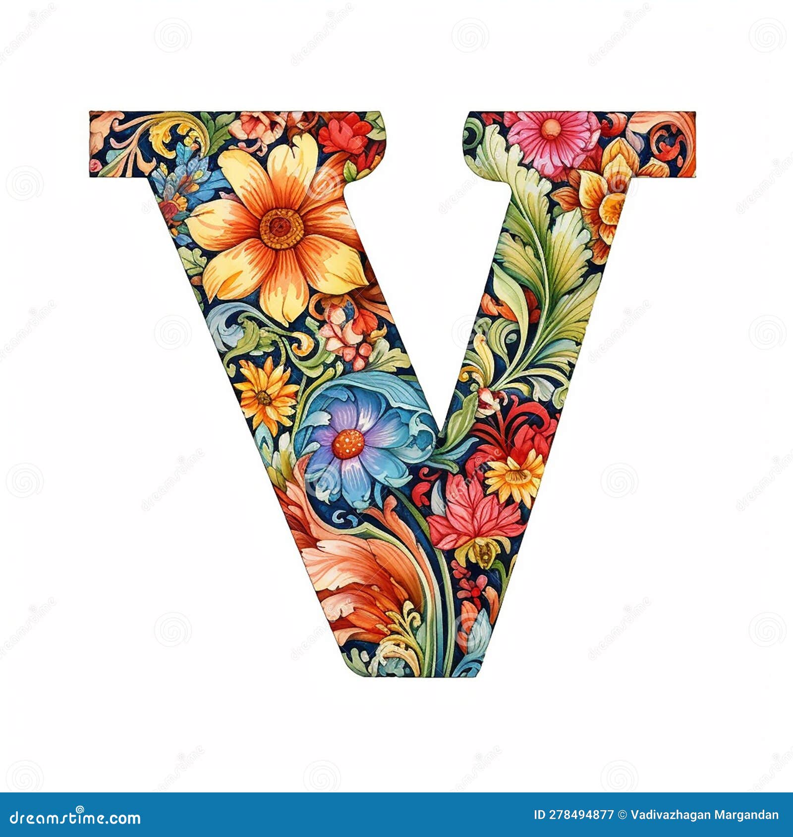 Alfabeto floral v ilustração stock. Ilustração de floral - 278494877