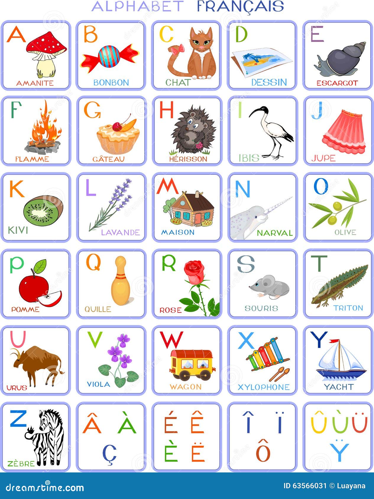 Alfabeto francés ilustración del vector. Ilustración de cebra - 63566031