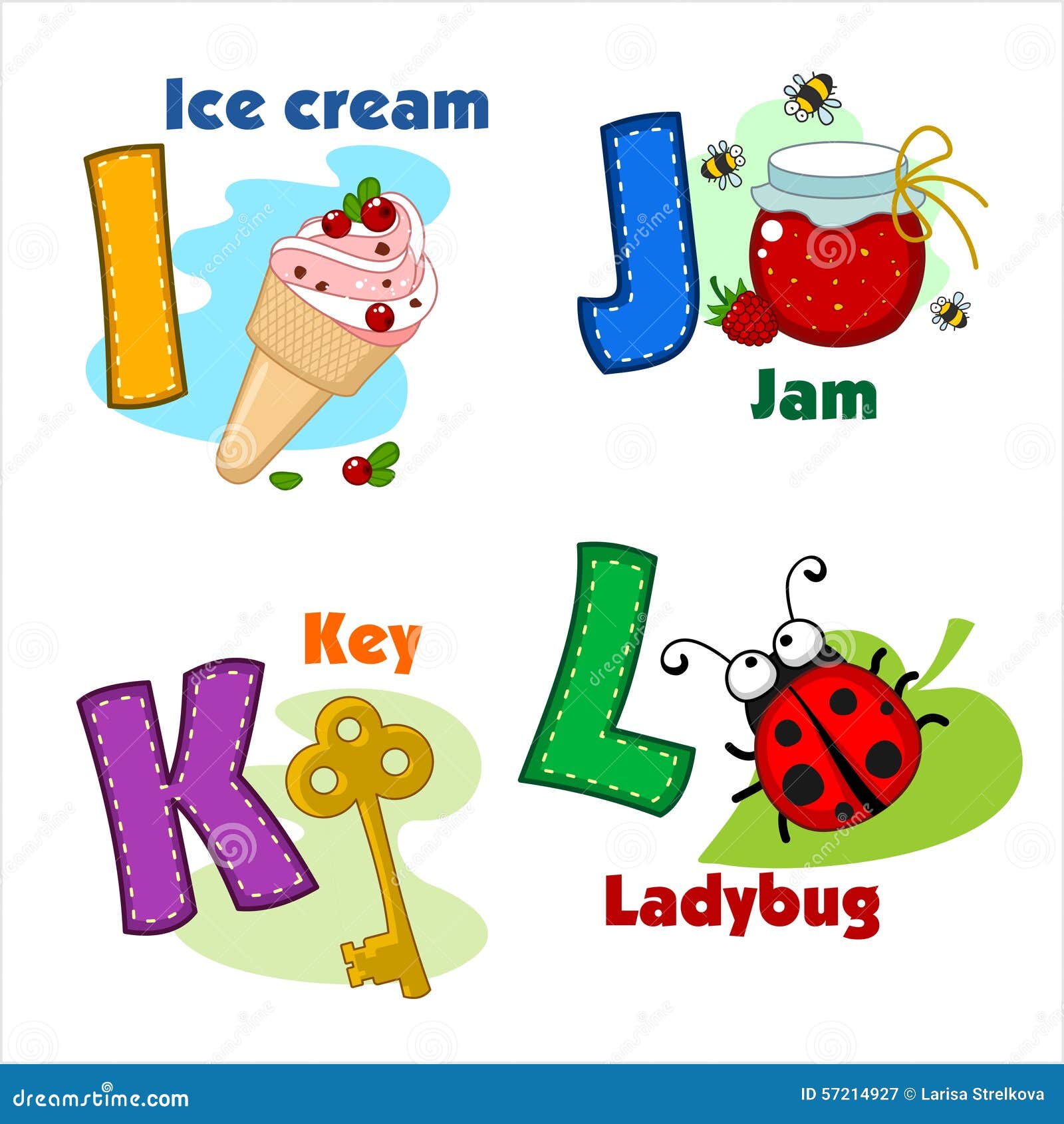 Alfabeto I J K L illustrazione vettoriale. Illustrazione di ...