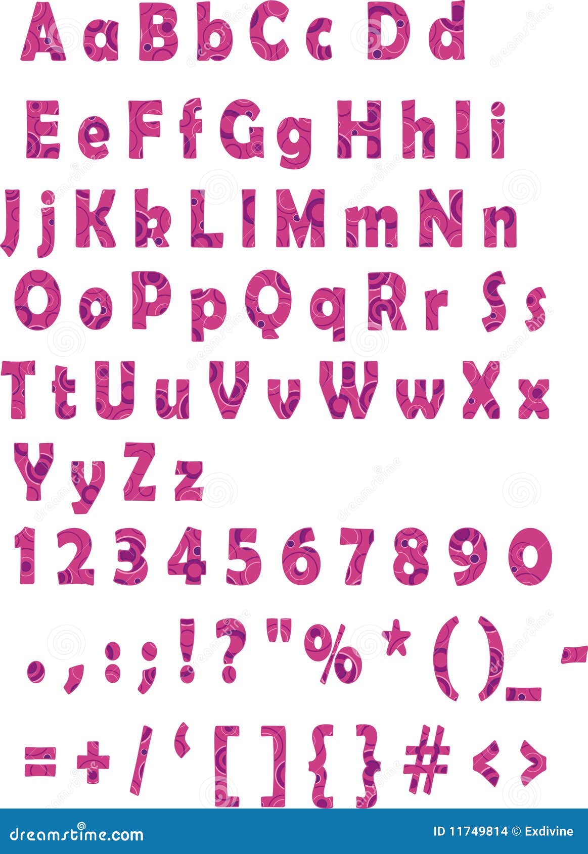 Alfabeto Latin cor-de-rosa ilustração do vetor. Ilustração de sinal ...