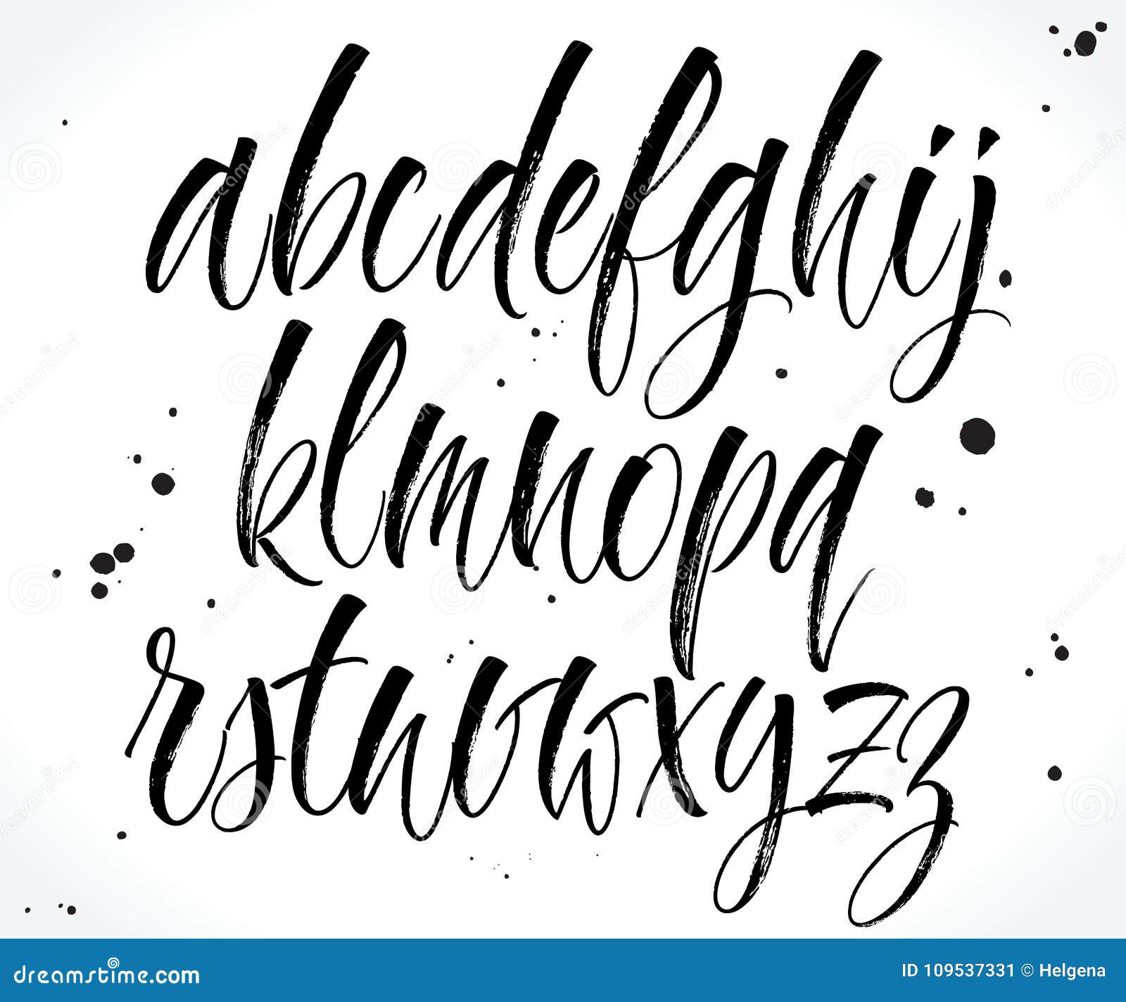 Alfabeto Manuscrito De Las Letras Vector Ilustración del Vector ...