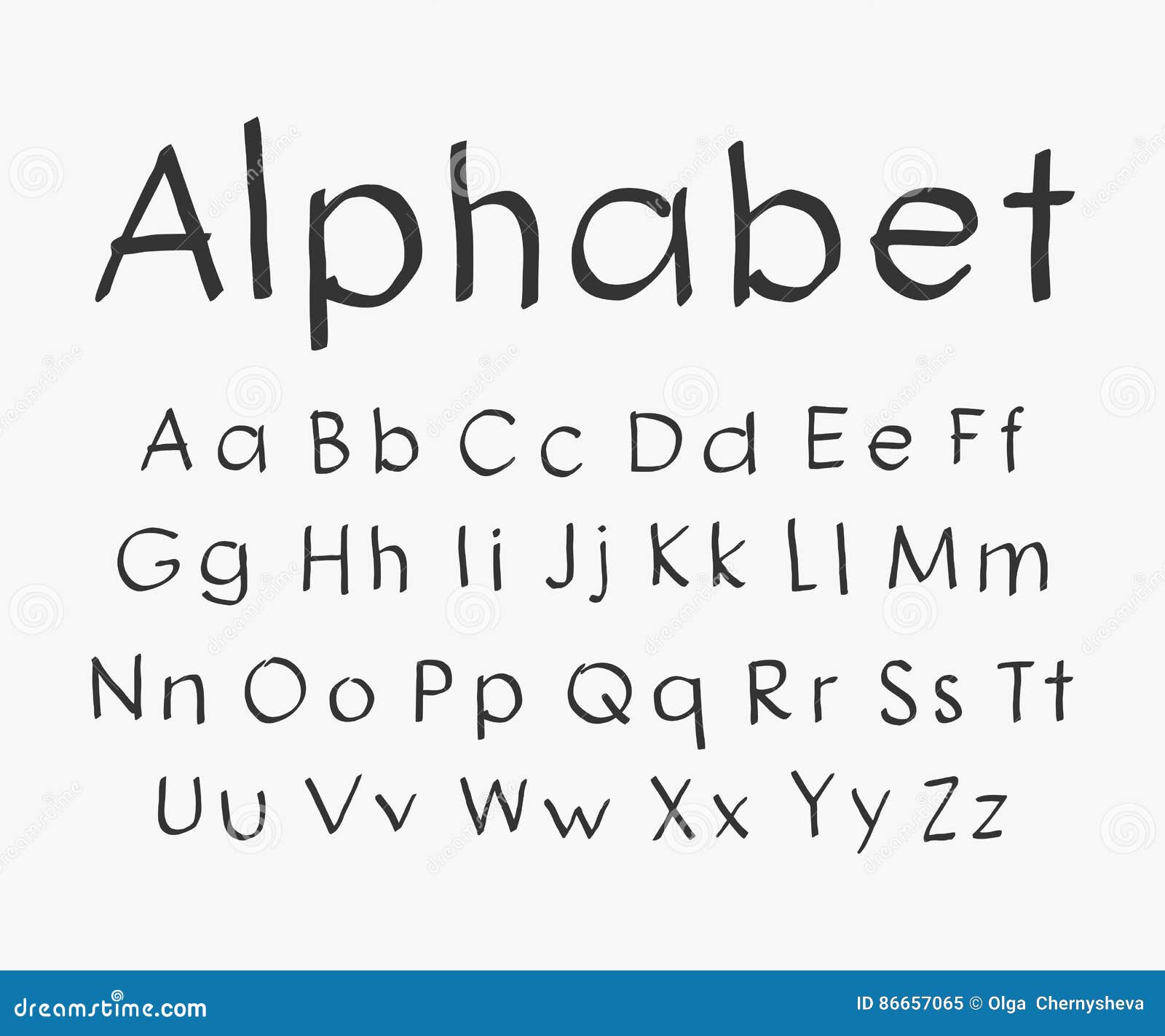 Alfabeto Manuscrito Del Vector Ilustración del Vector - Ilustración de ...