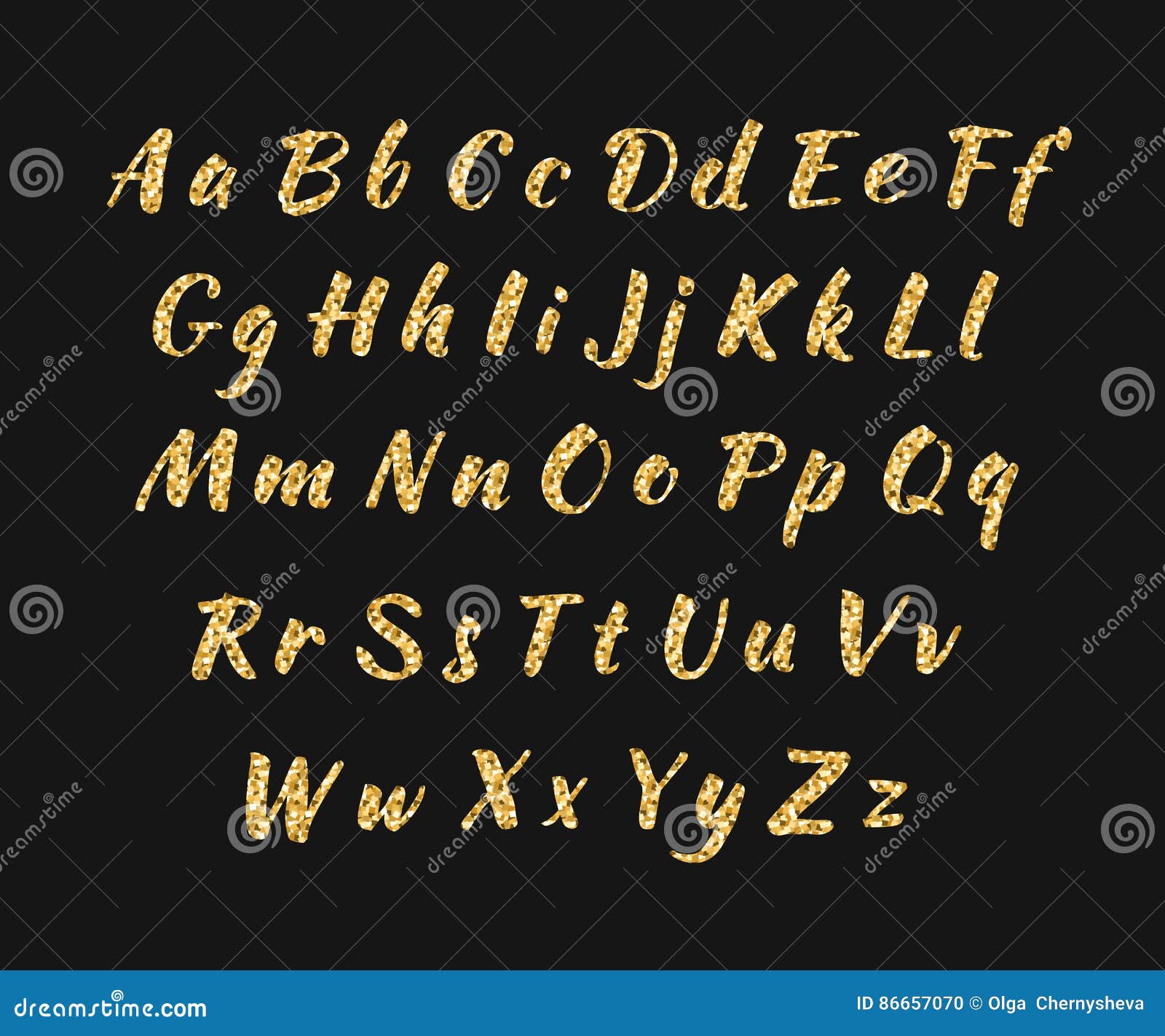 Alfabeto Manuscrito Del Vector Ilustración del Vector - Ilustración de ...