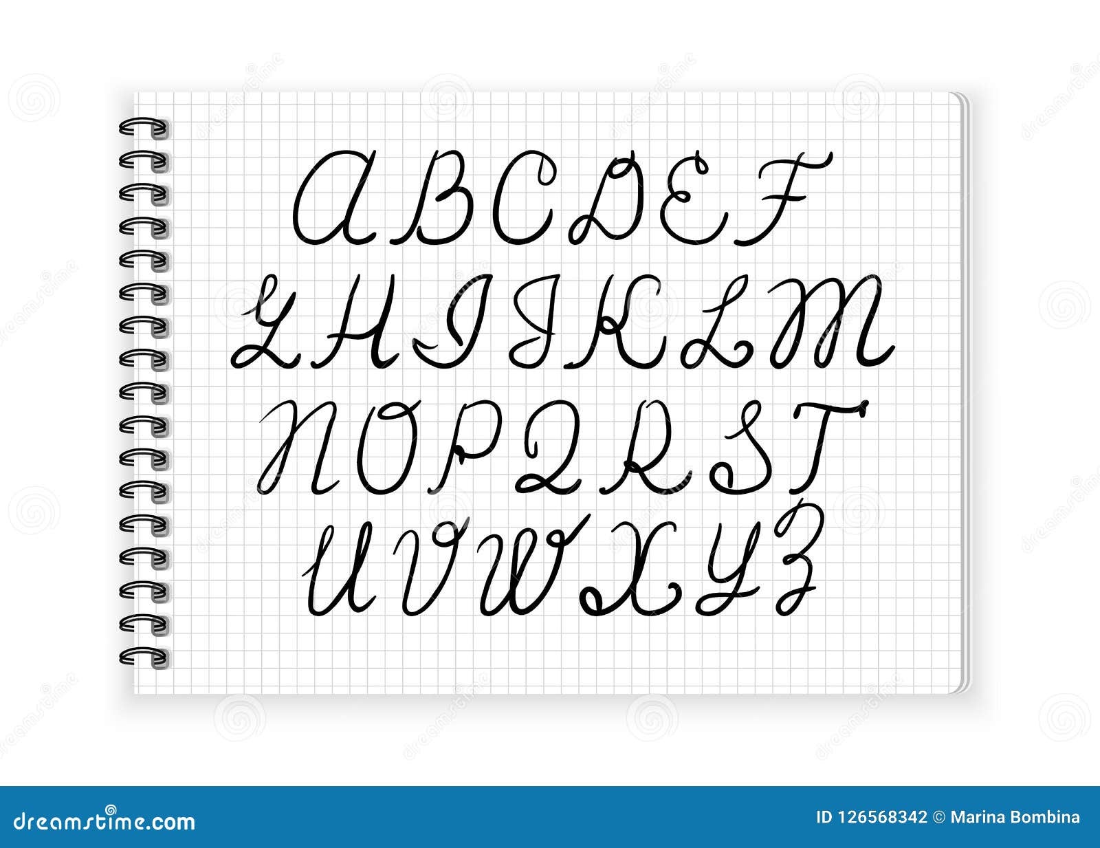 Alfabeto Manuscrito En Vector De La Libreta Ilustración del Vector ...