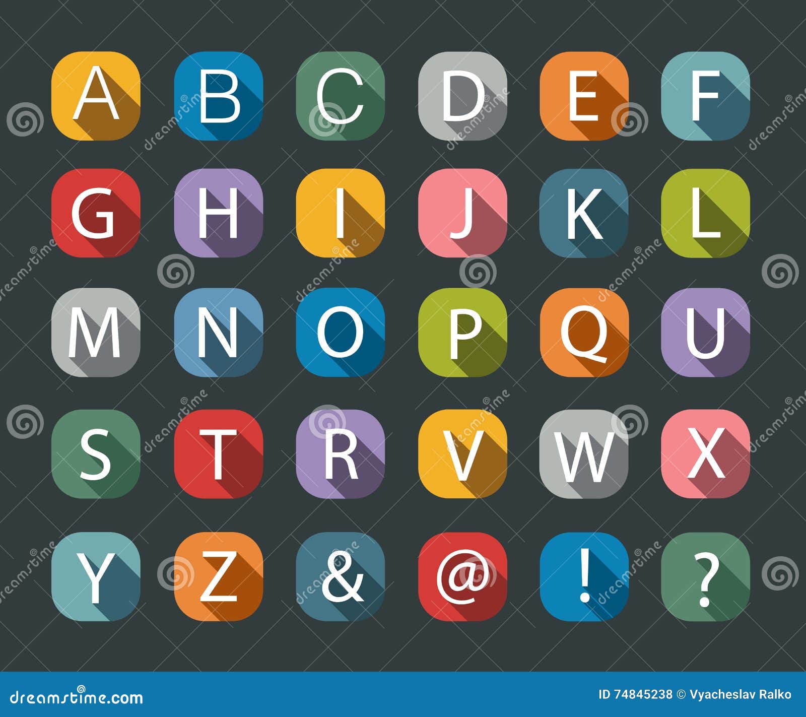 Alfabeto Plano De Los Iconos Ilustración del Vector - Ilustración de ...