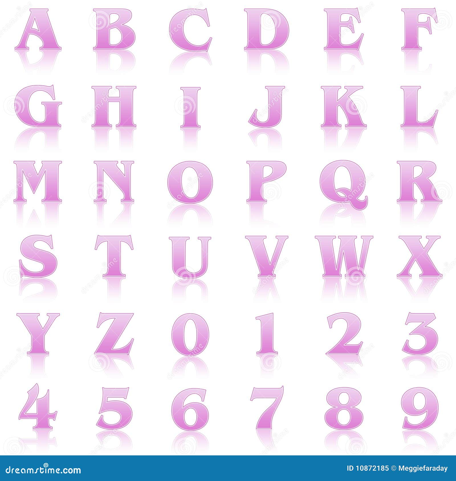 Alfabeto Reflexo Cor-de-rosa Ilustração Stock - Ilustração de letras ...