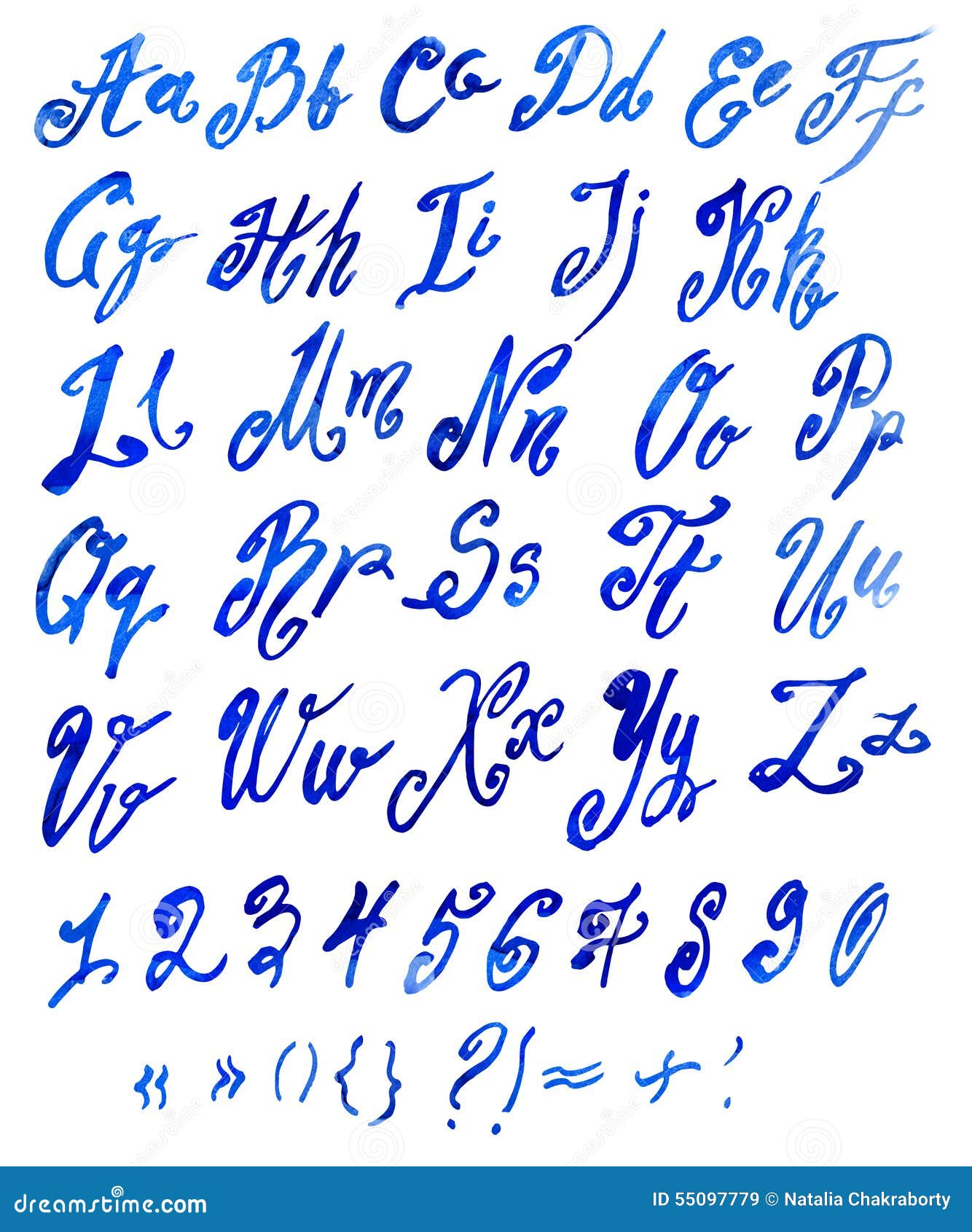 Alfabeto Romano Hecho a Mano Stock de ilustración - Ilustración de ...