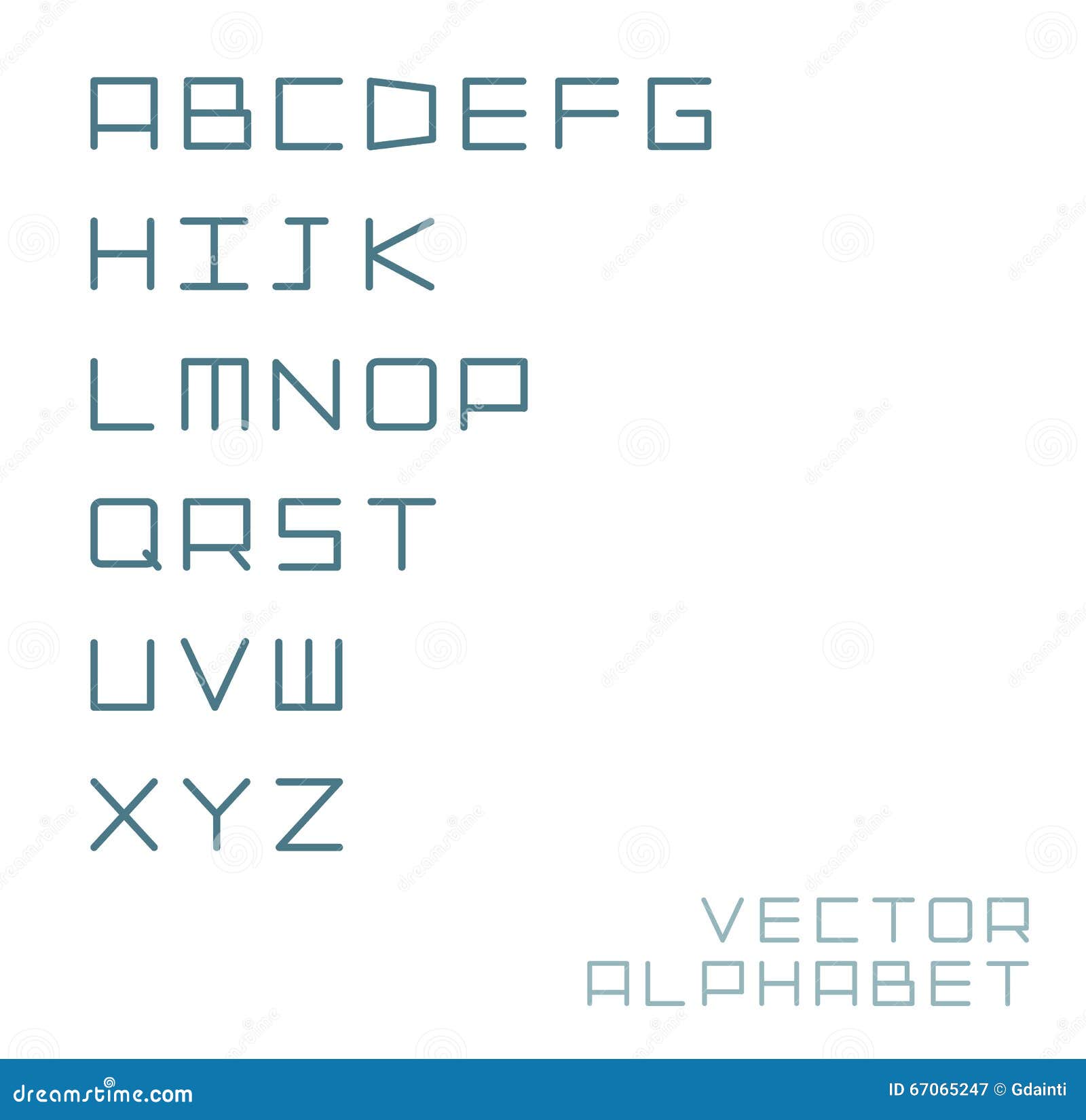 Alfabeto Simple Del Vector Hecho De Líneas Rectas Ilustración del ...