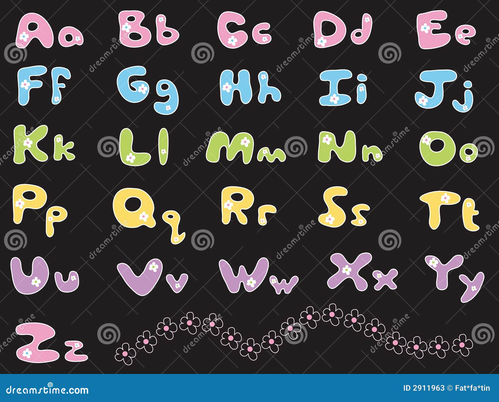 Alfabetos Coloridos Da Margarida Ilustração do Vetor - Ilustração de ...